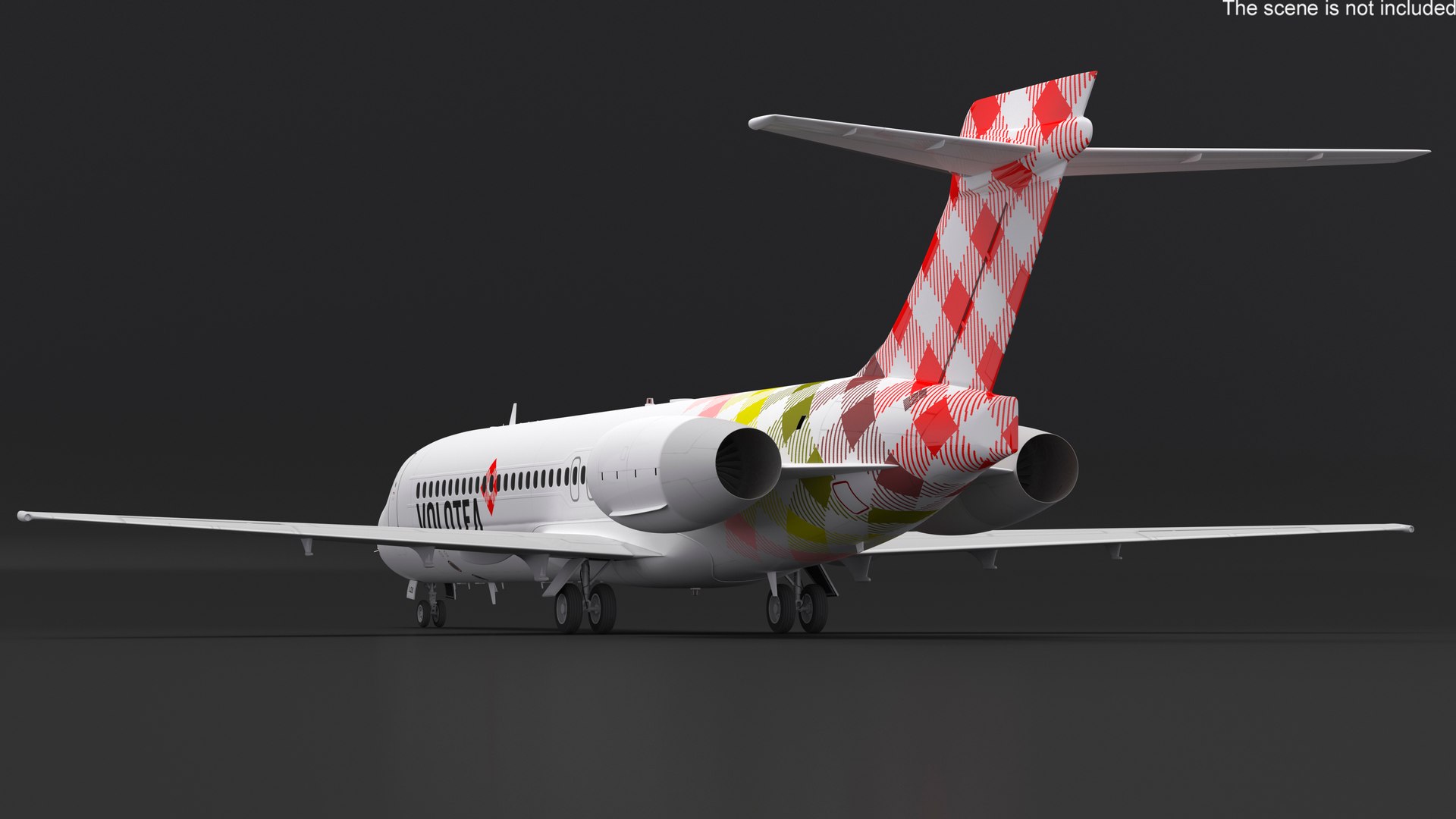 3D Passenger Jet Airliner Boeing 717-200 Volotea Rigged Model - TurboSquid 2384259