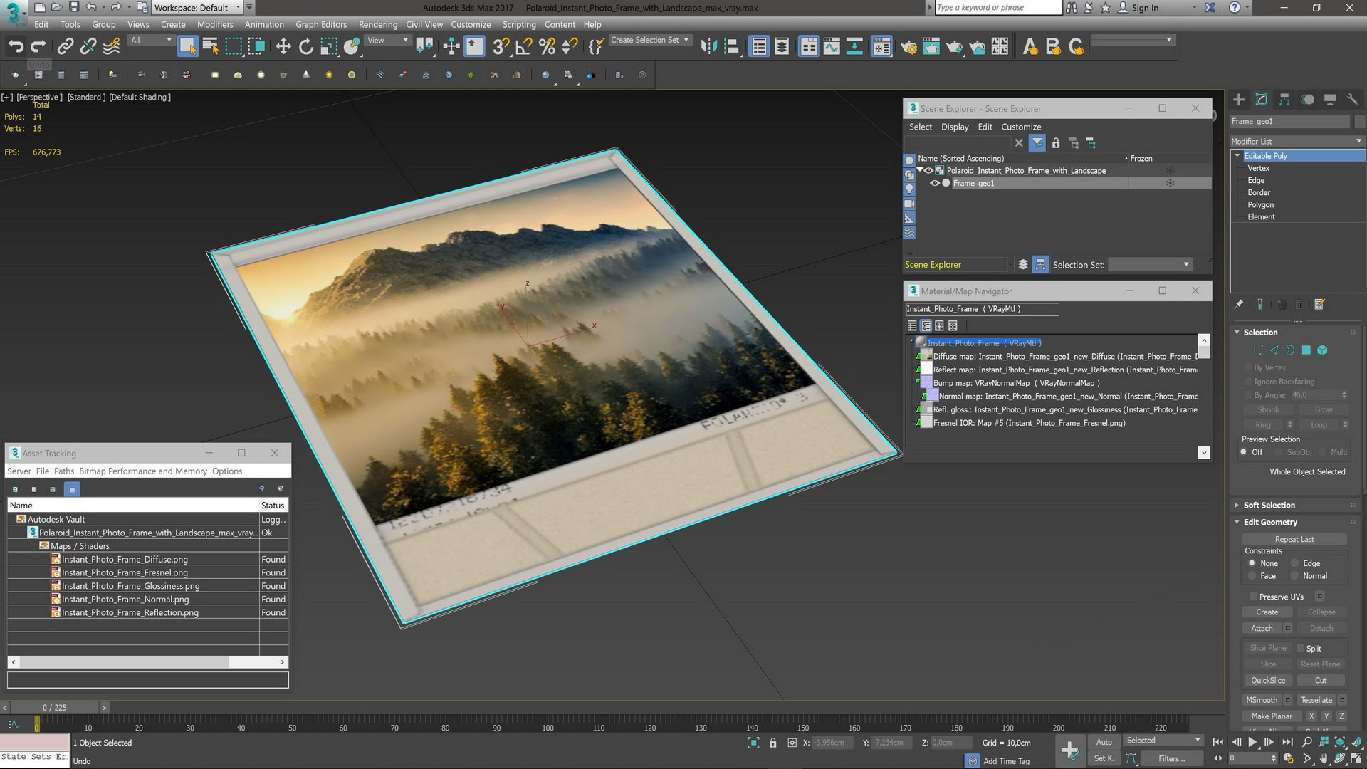 Polaroid Instant Photo Frame With Landscape 3D Model - TurboSquid 2097723