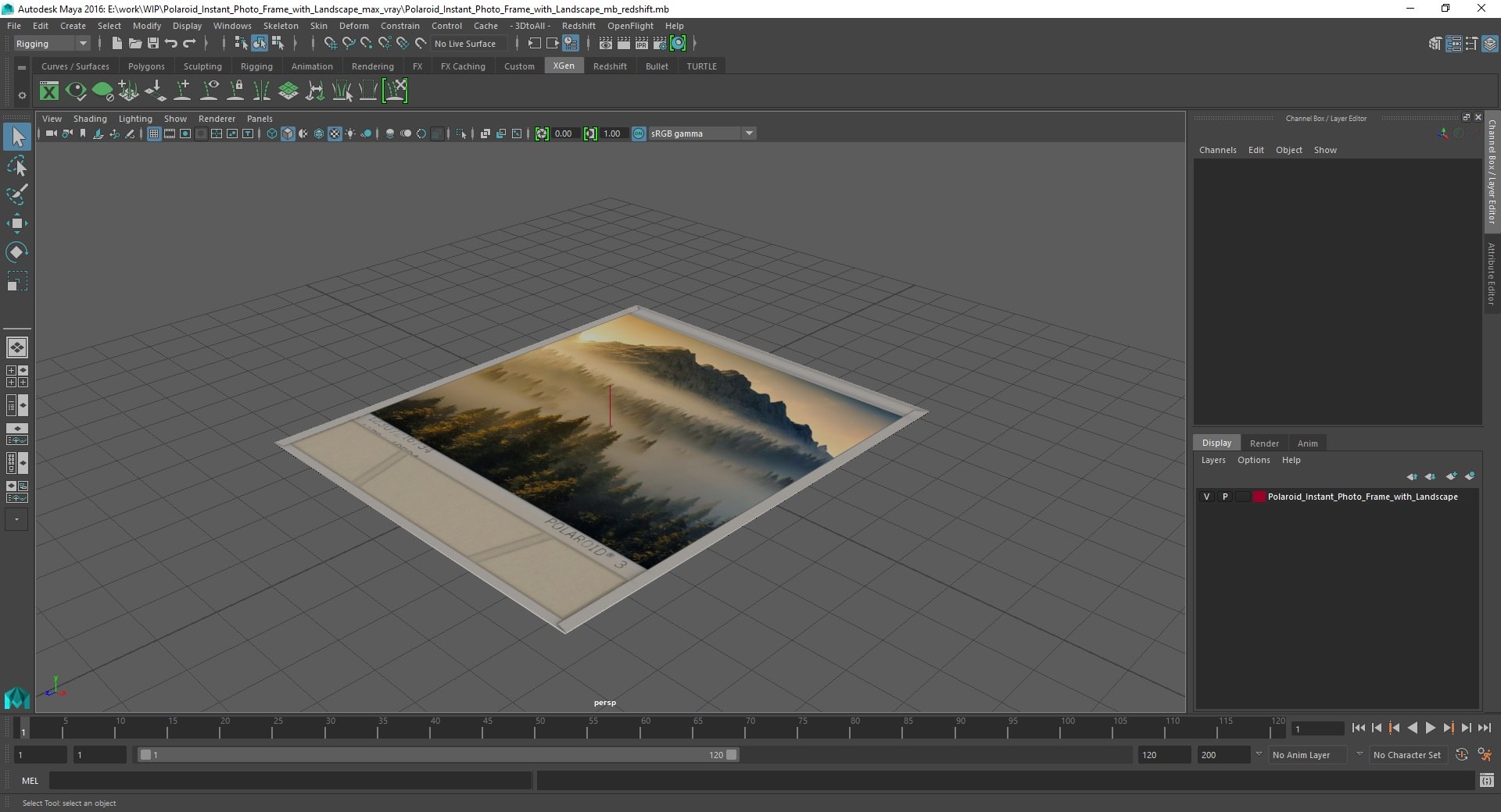 Polaroid Instant Photo Frame With Landscape 3D Model - TurboSquid 2097723