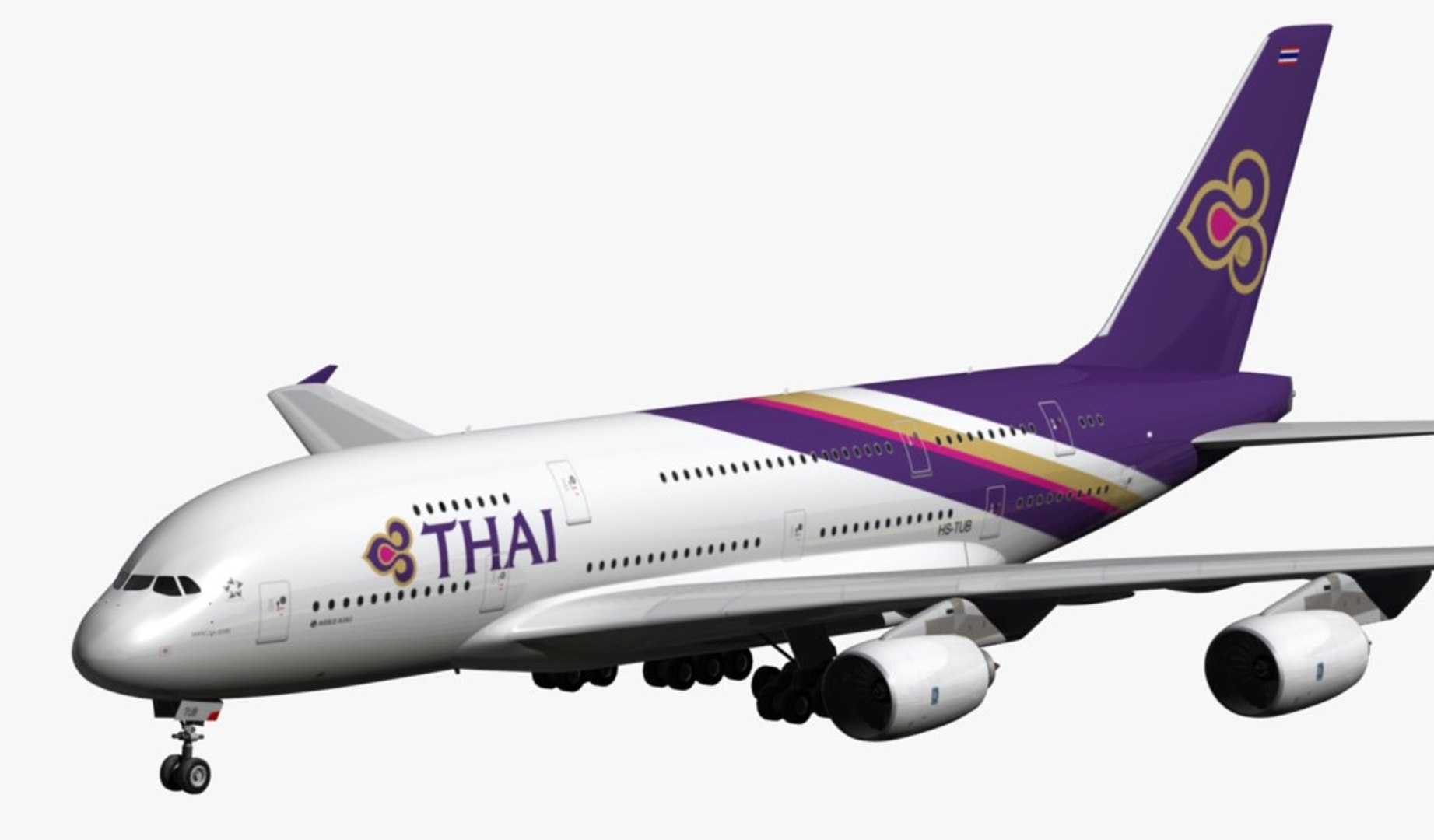 3d Max Airbus A380 Thai Airways