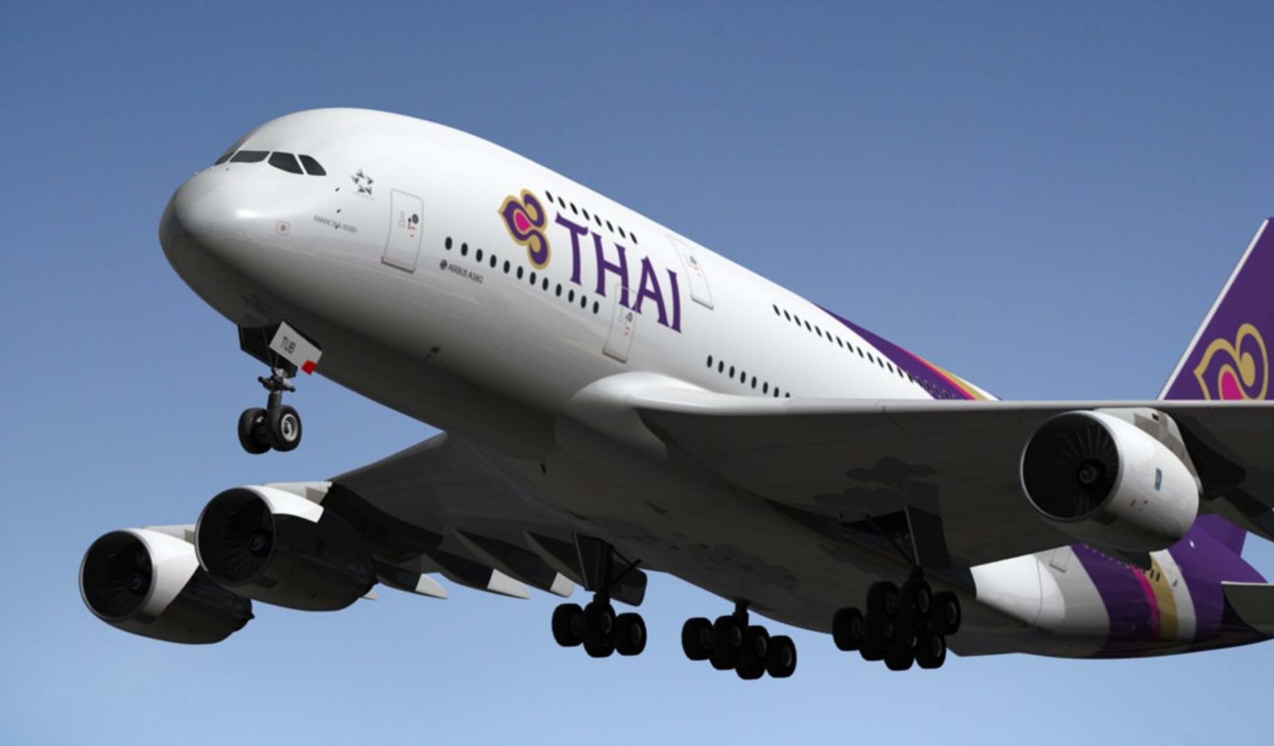 3d Max Airbus A380 Thai Airways