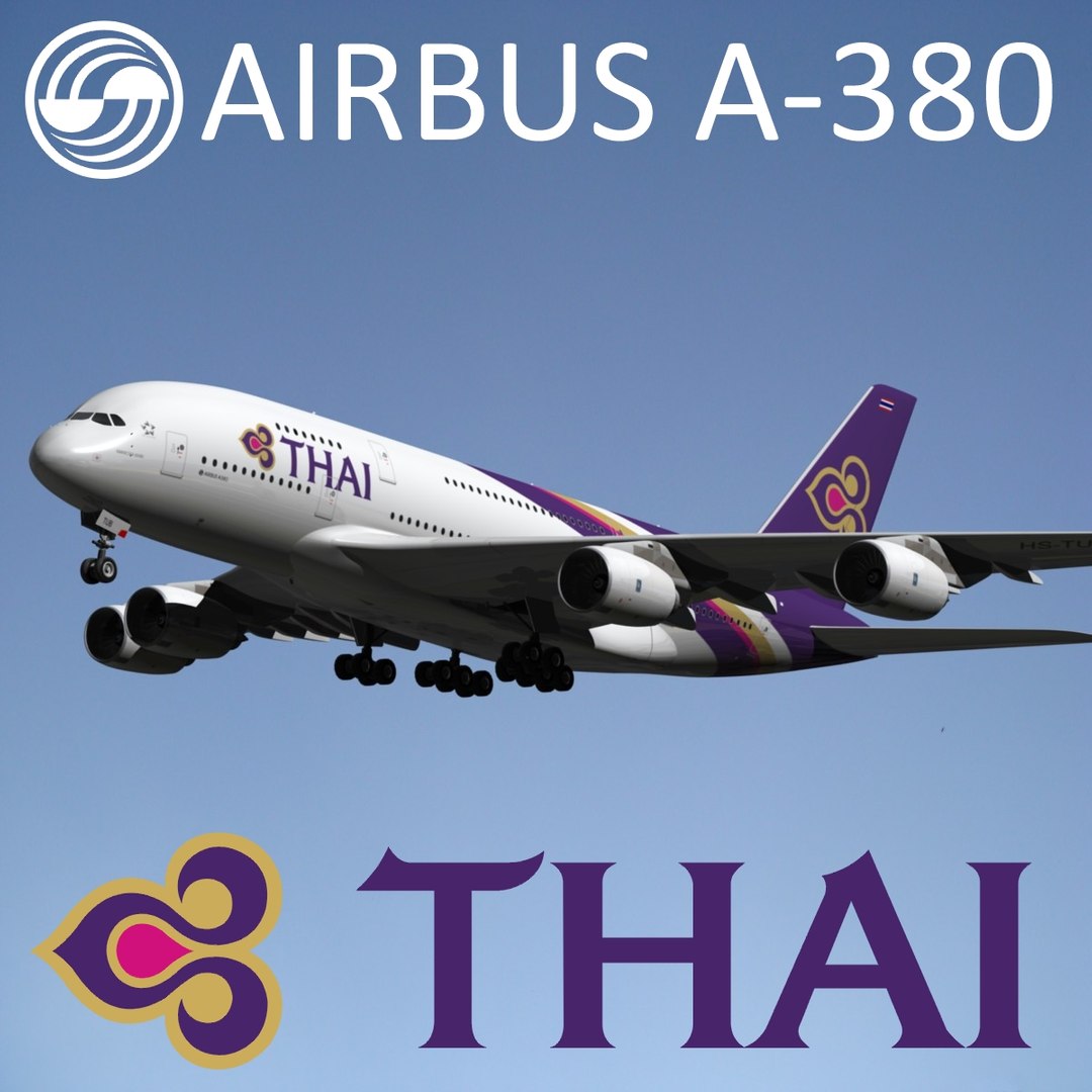 3d Max Airbus A380 Thai Airways