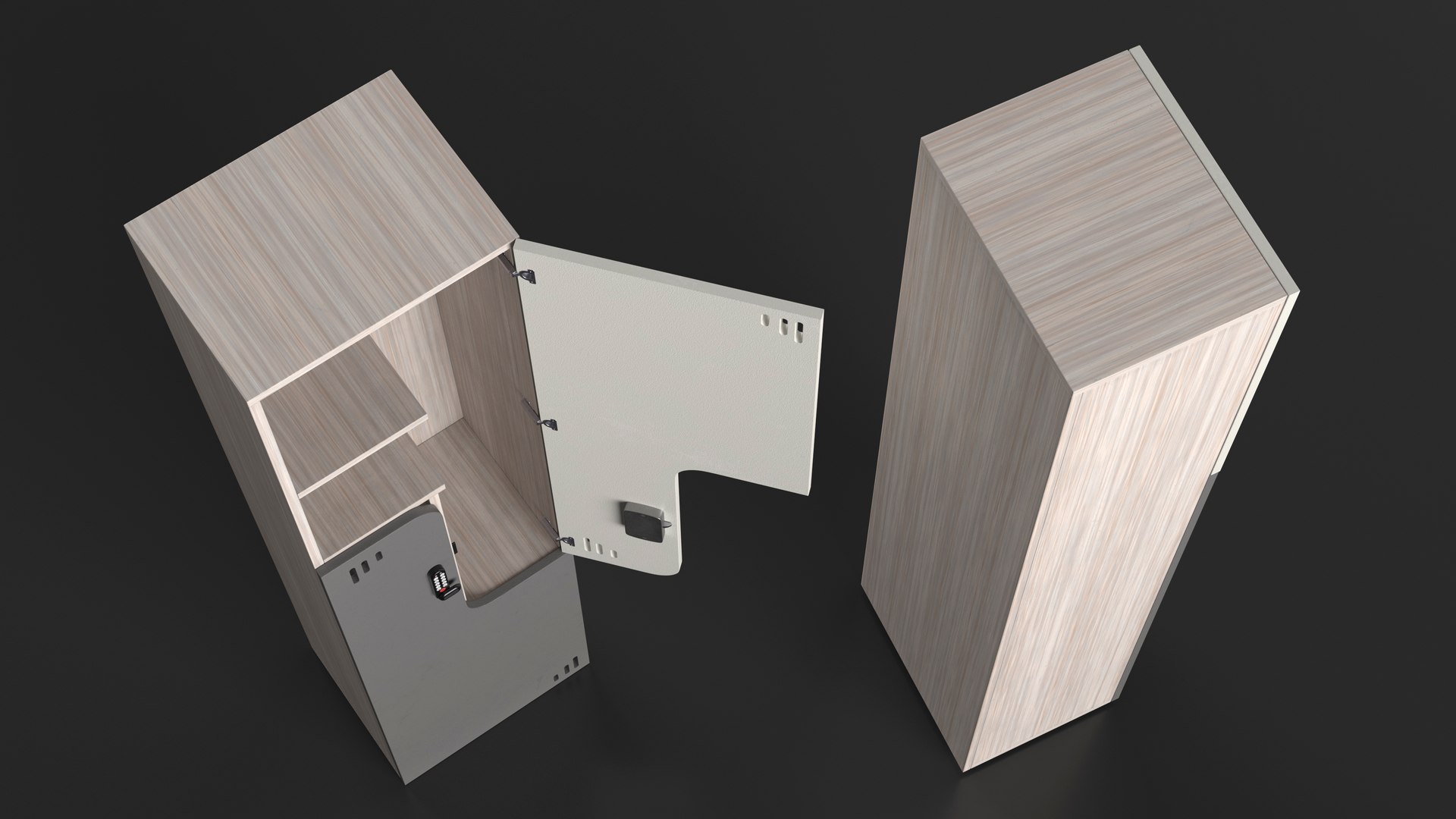 3D Wooden Locker With Electronic Lock - TurboSquid 2189634