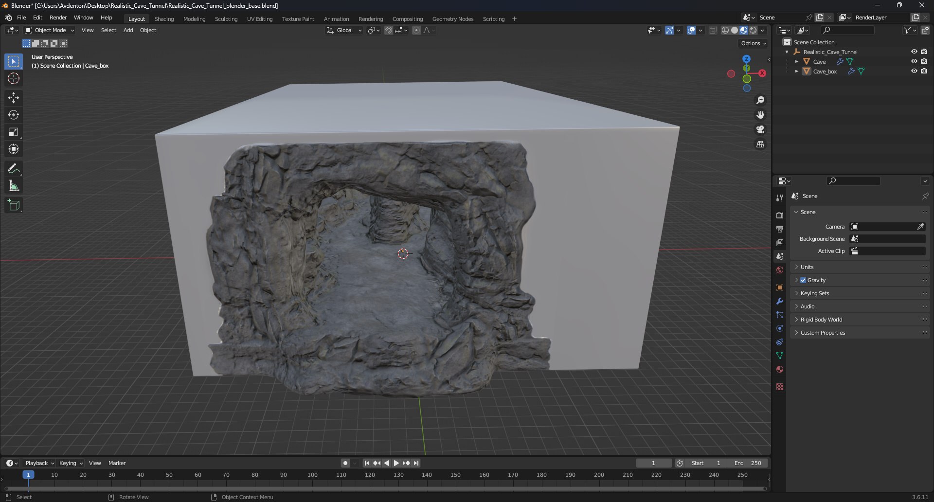 Realistic Cave Tunnel 3D Model - TurboSquid 2293472