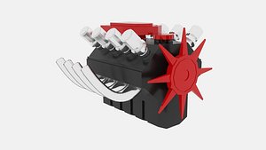 Cartoon Engine Hemi 3d Model