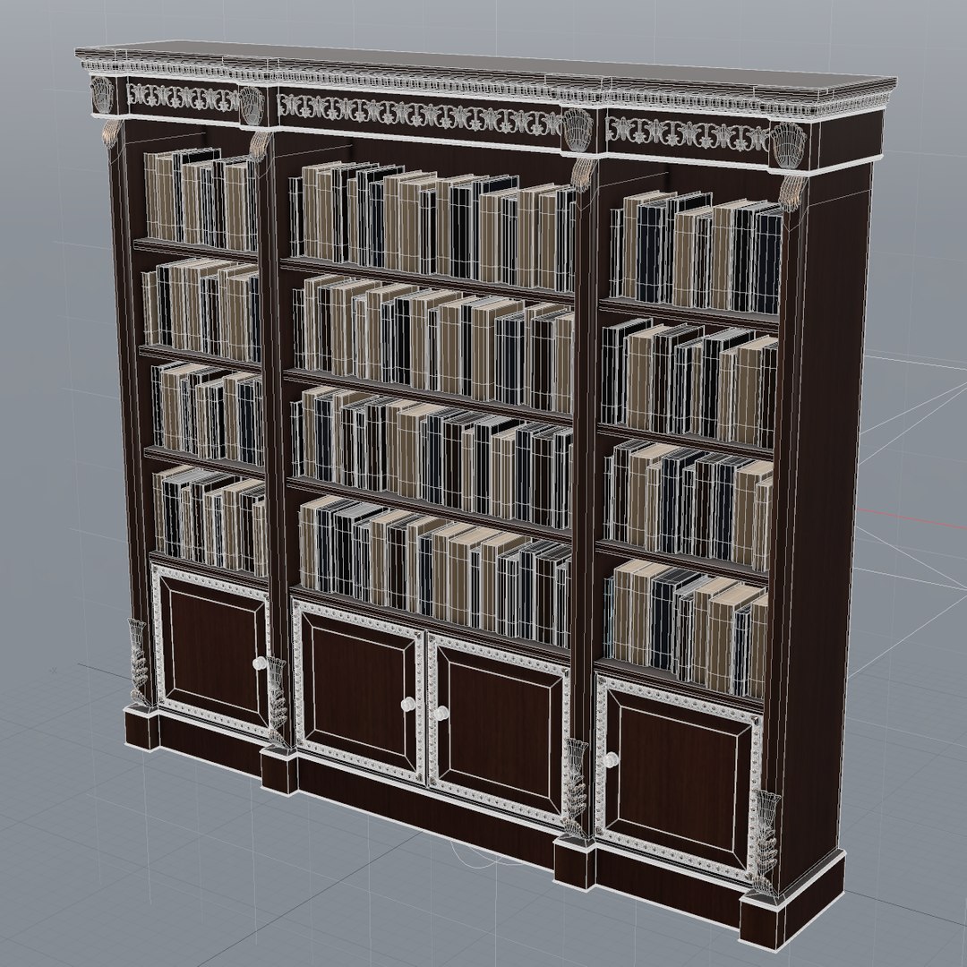 Obj Old Italian Bookshelf Bookcase