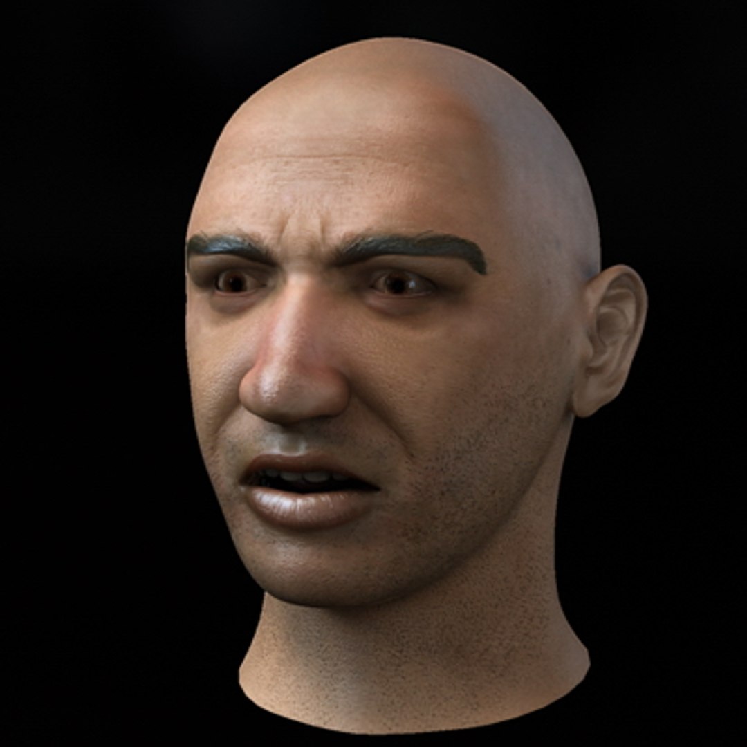 3d Model Realistic Male Head