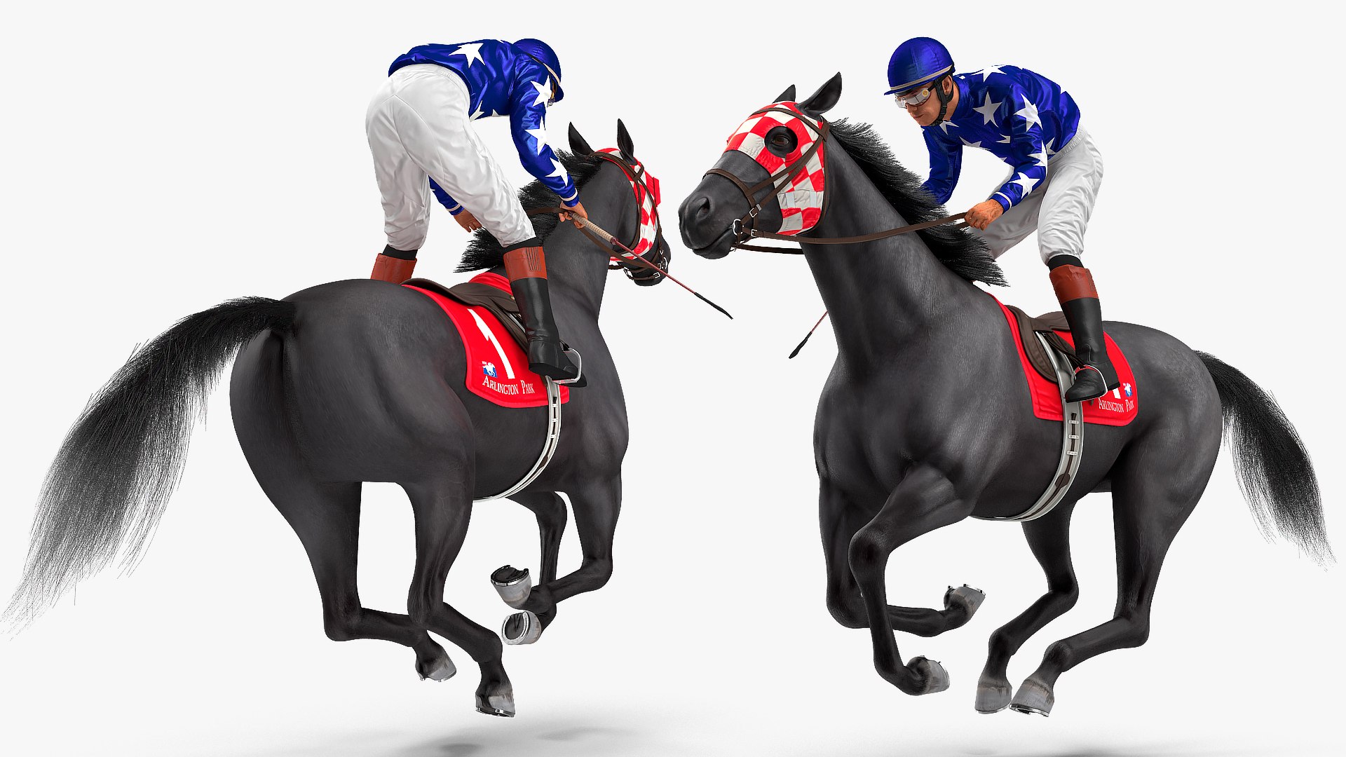 3D Model Gallop Black Racing Horse - TurboSquid 1465404