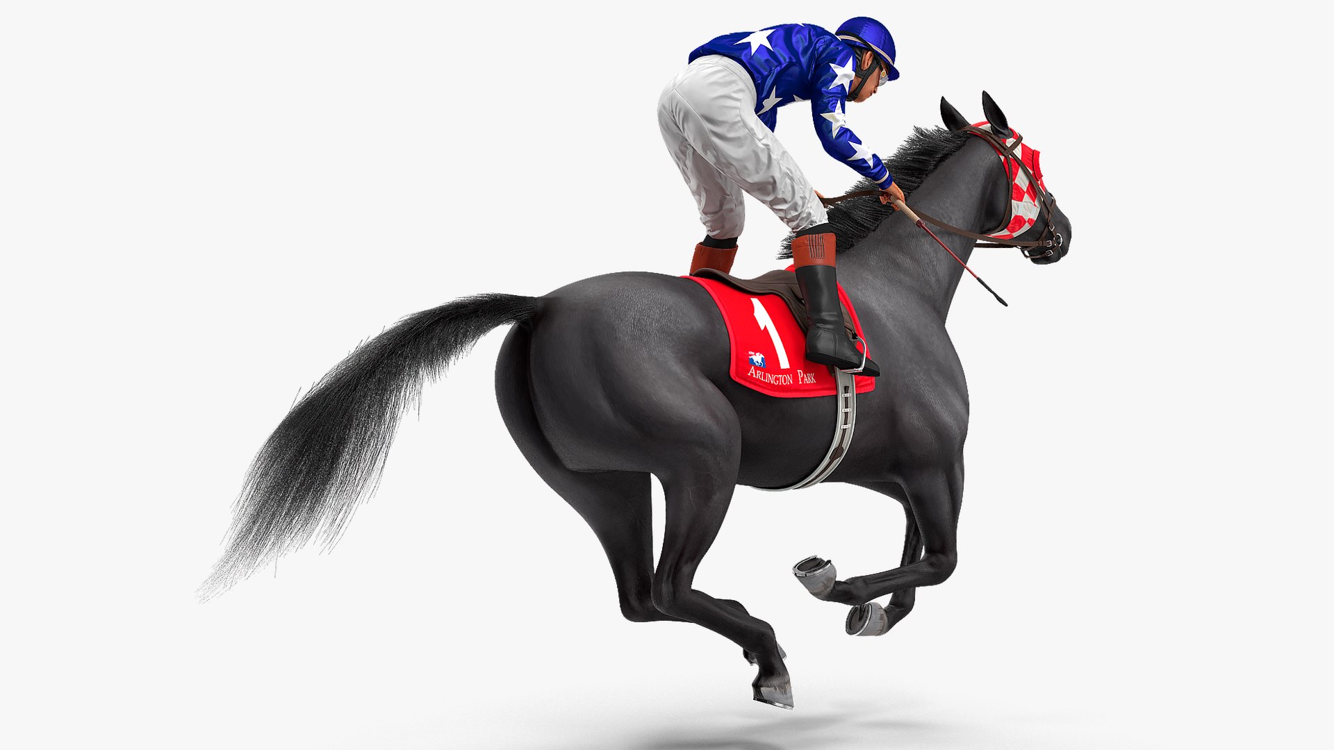3D Model Gallop Black Racing Horse - TurboSquid 1465404