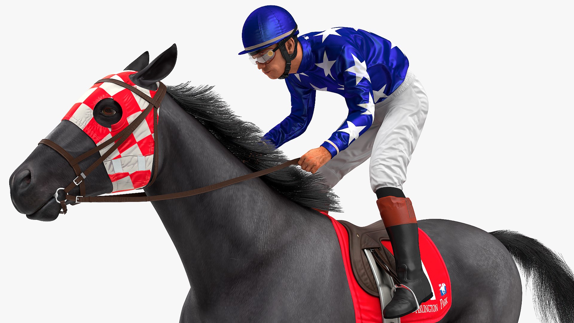 3D Model Gallop Black Racing Horse - TurboSquid 1465404