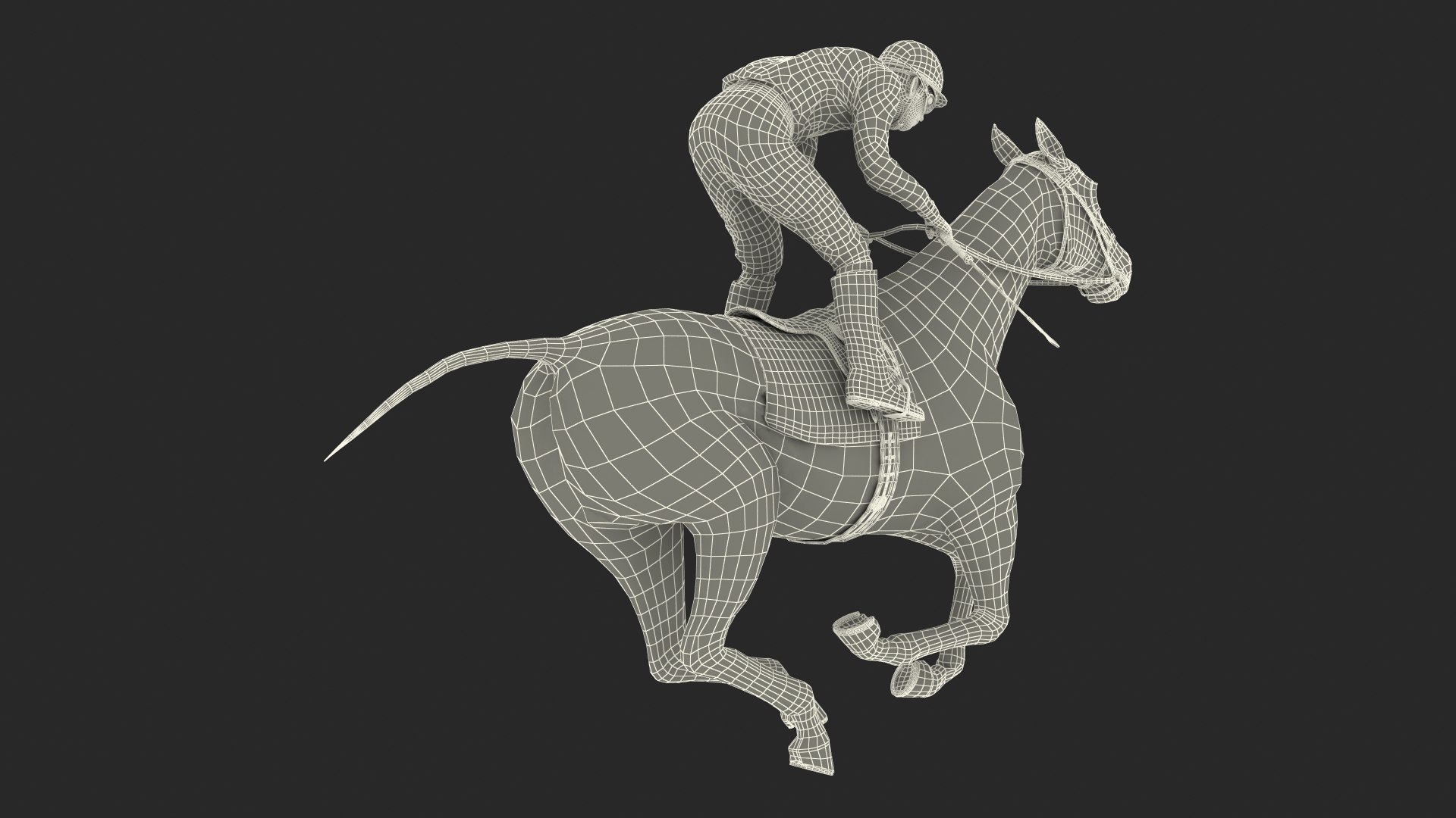 3D Model Gallop Black Racing Horse - TurboSquid 1465404