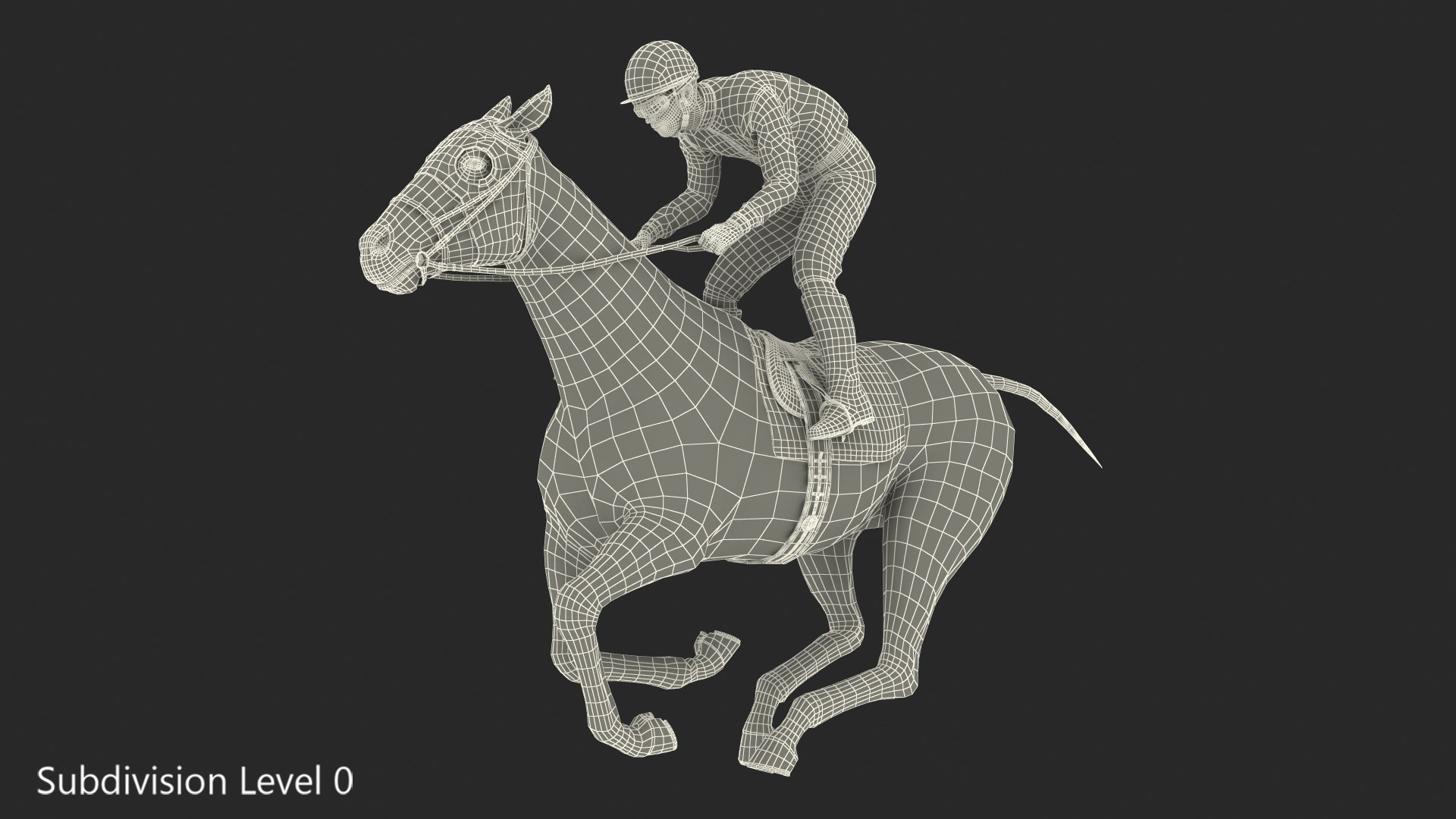 3D Model Gallop Black Racing Horse - TurboSquid 1465404