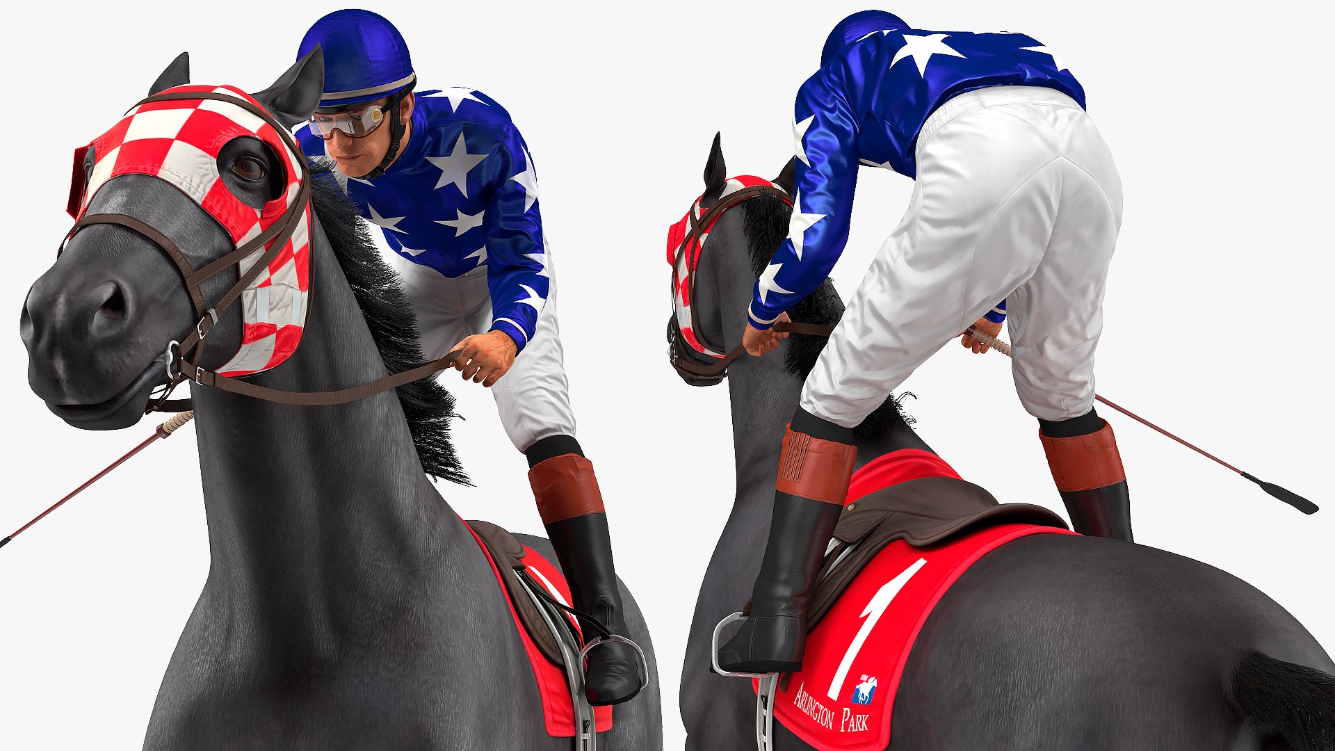 3D Model Gallop Black Racing Horse - TurboSquid 1465404