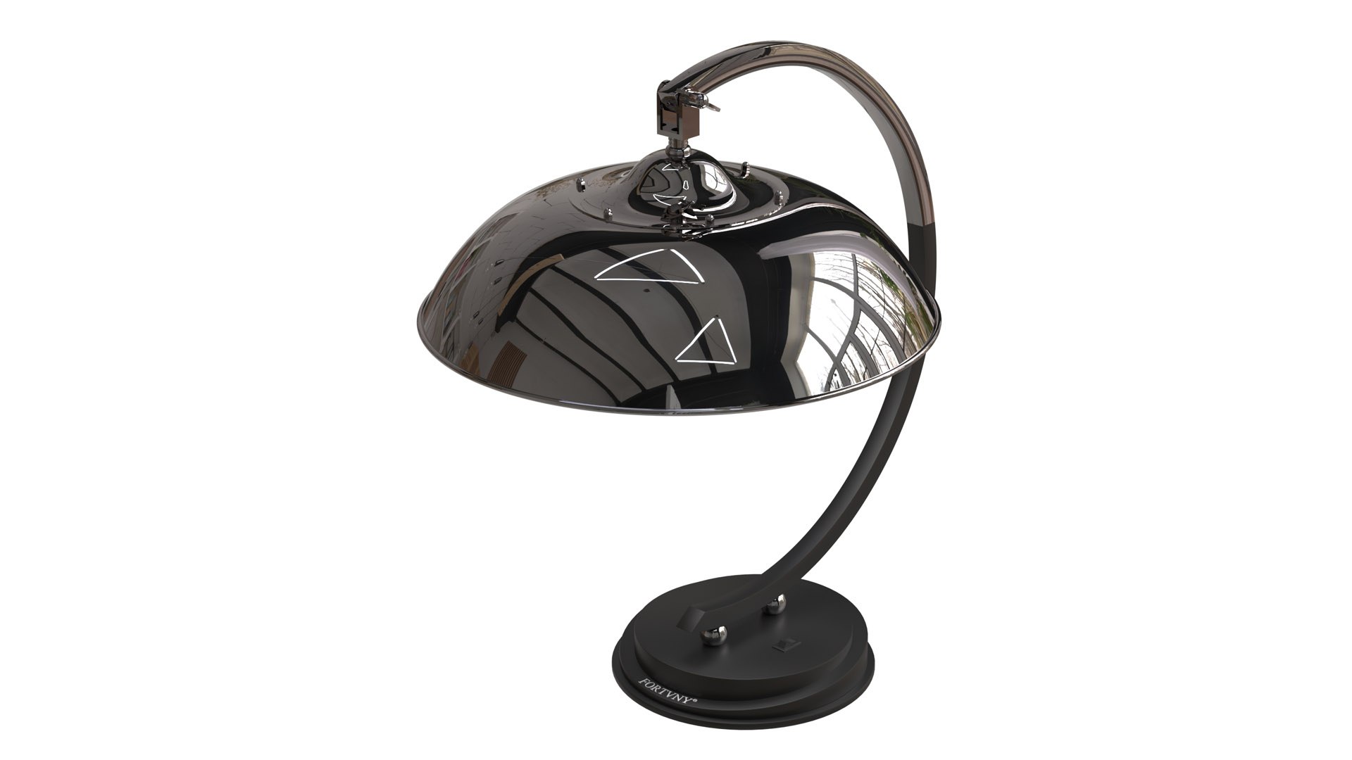 3D Fortuny Shop President Table Lamp Chrome Model - TurboSquid 2519446