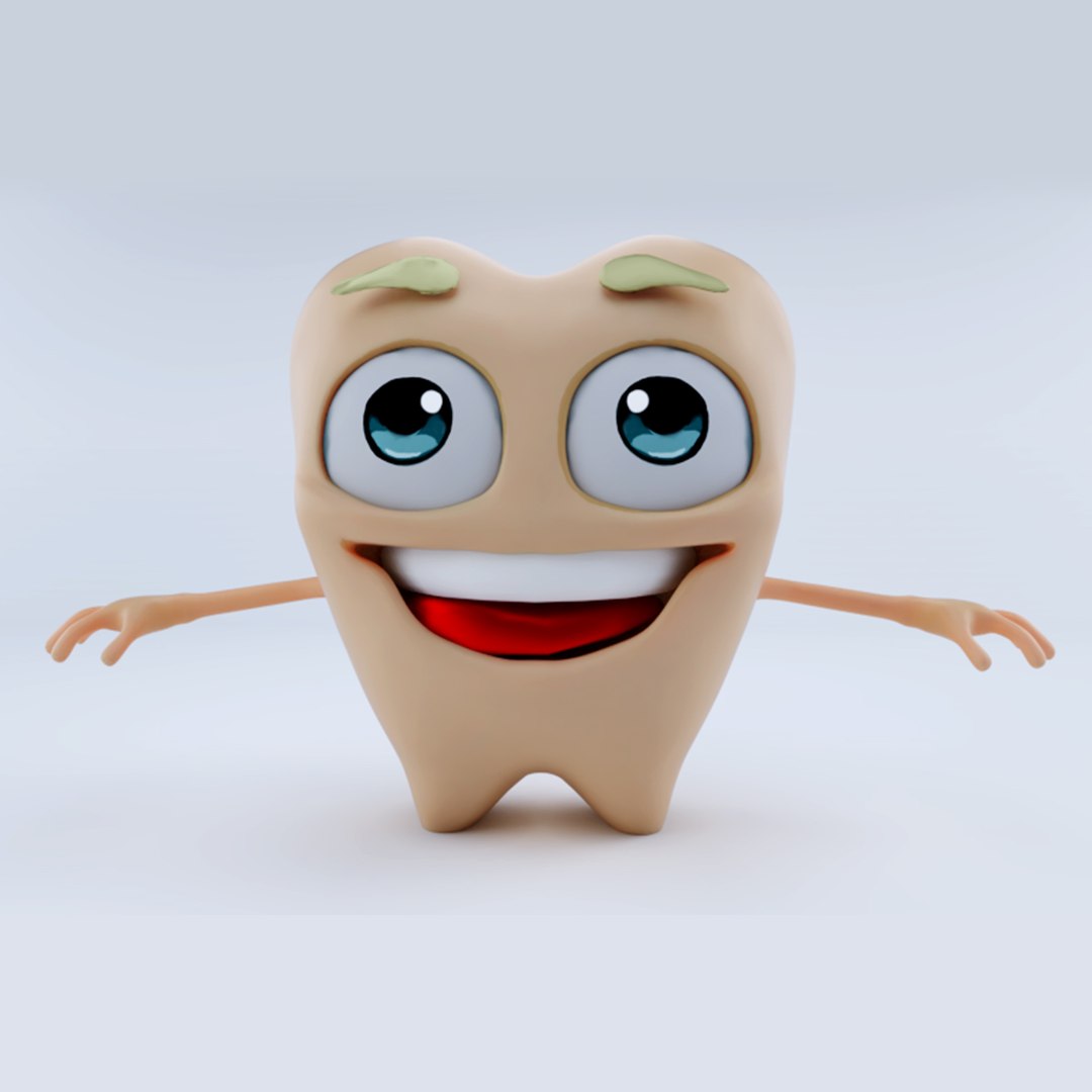 Toon Character Tooth 3D Model - TurboSquid 1273033