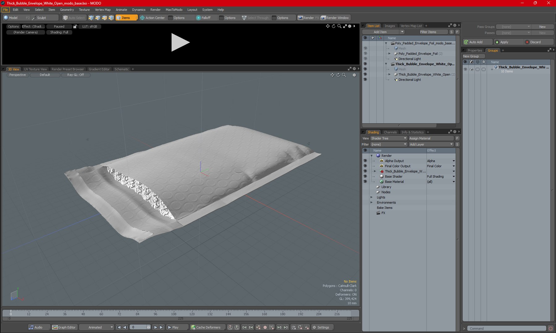 Thick Bubble Envelope White Open 3D - TurboSquid 2177886