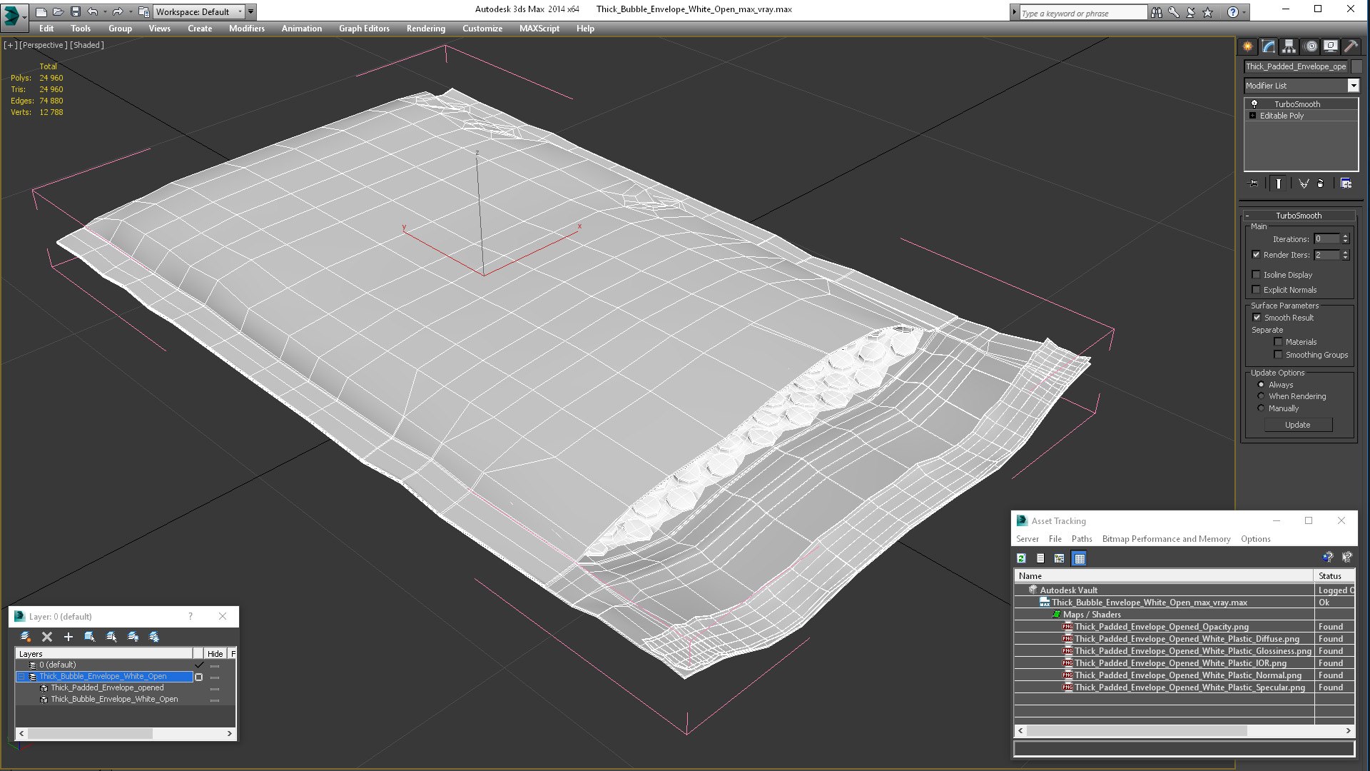 Thick Bubble Envelope White Open 3D - TurboSquid 2177886