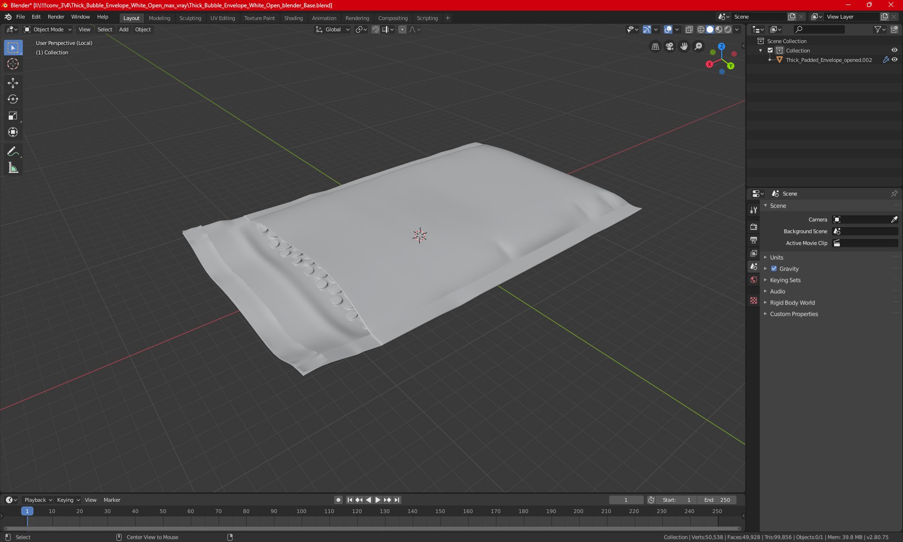 Thick Bubble Envelope White Open 3D - TurboSquid 2177886