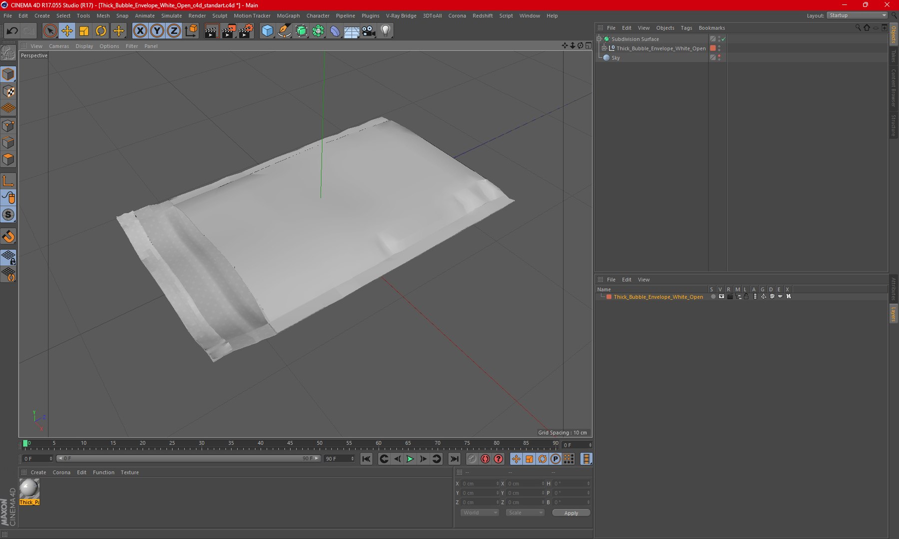 Thick Bubble Envelope White Open 3D - TurboSquid 2177886