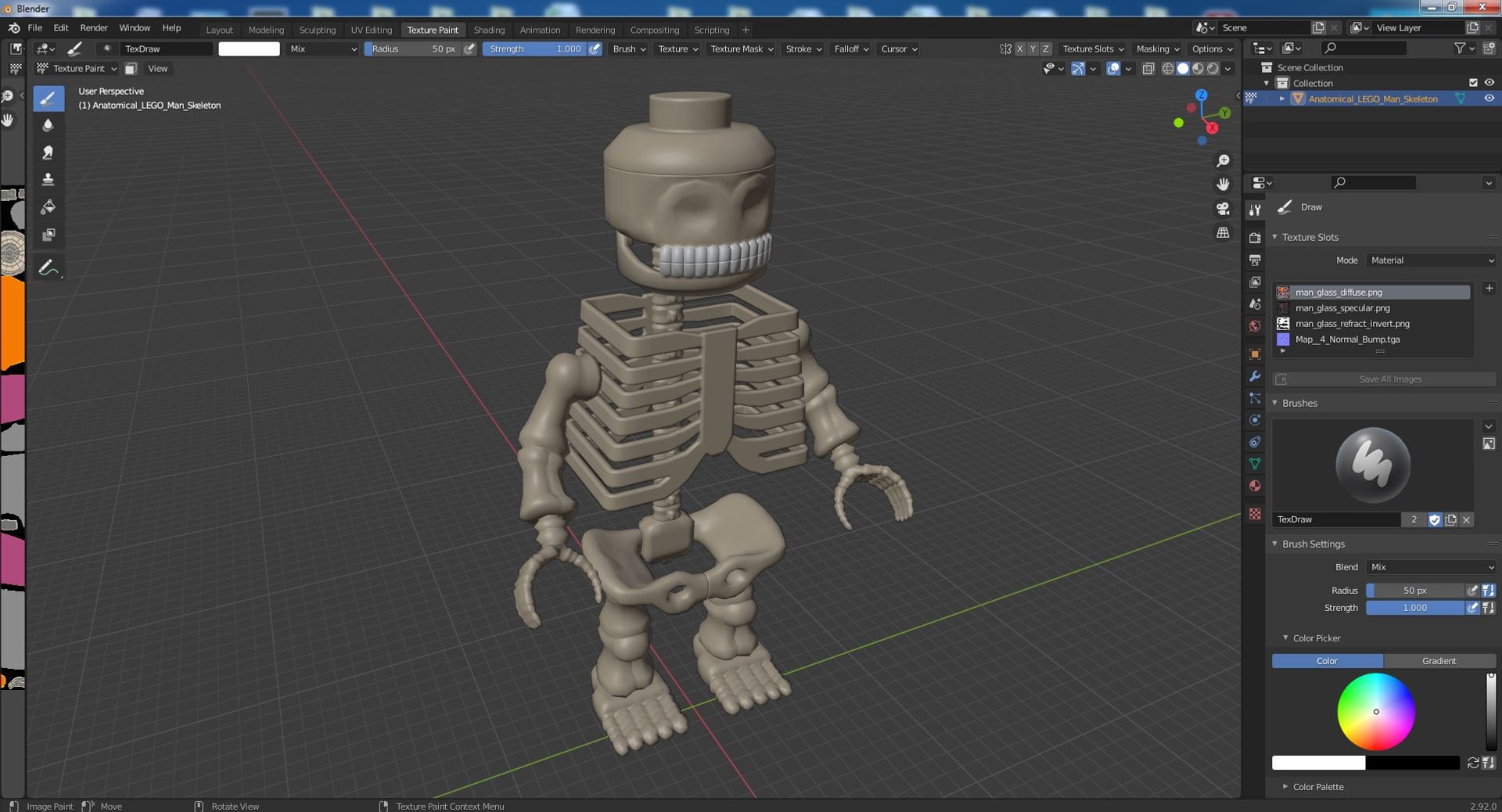 3D Anatomical LEGO Man Skeleton model - TurboSquid 1820862