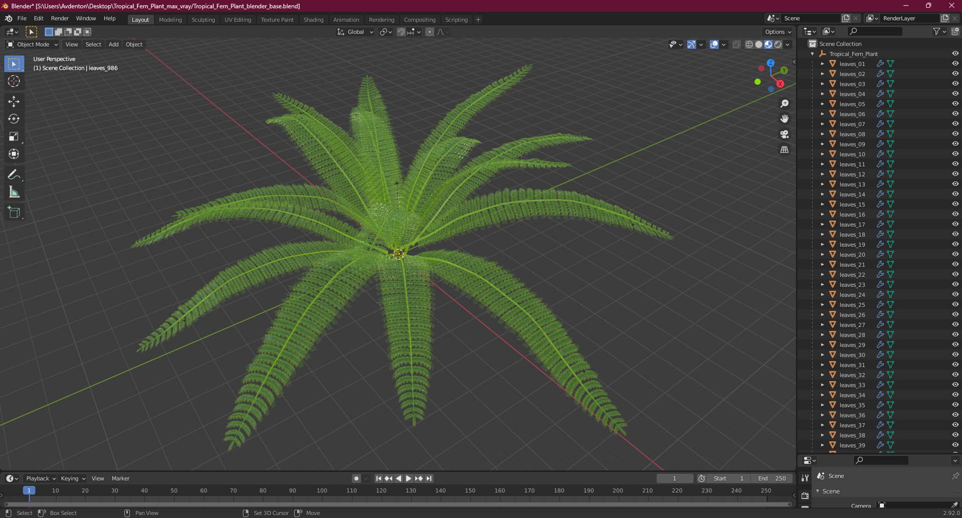 3D Model Tropical Fern Plant - TurboSquid 2238335