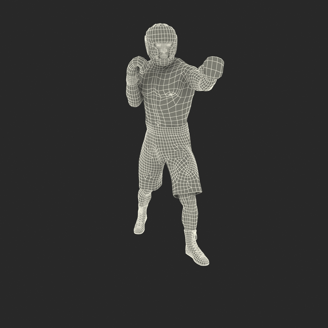 African American Boxer Pose 3d Model