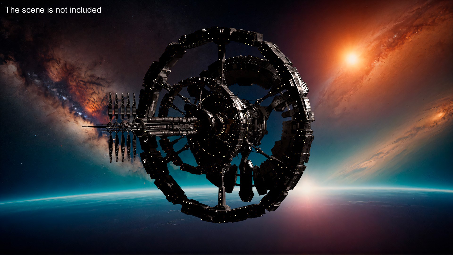3D Sci-Fi Space Station Black - TurboSquid 2221534