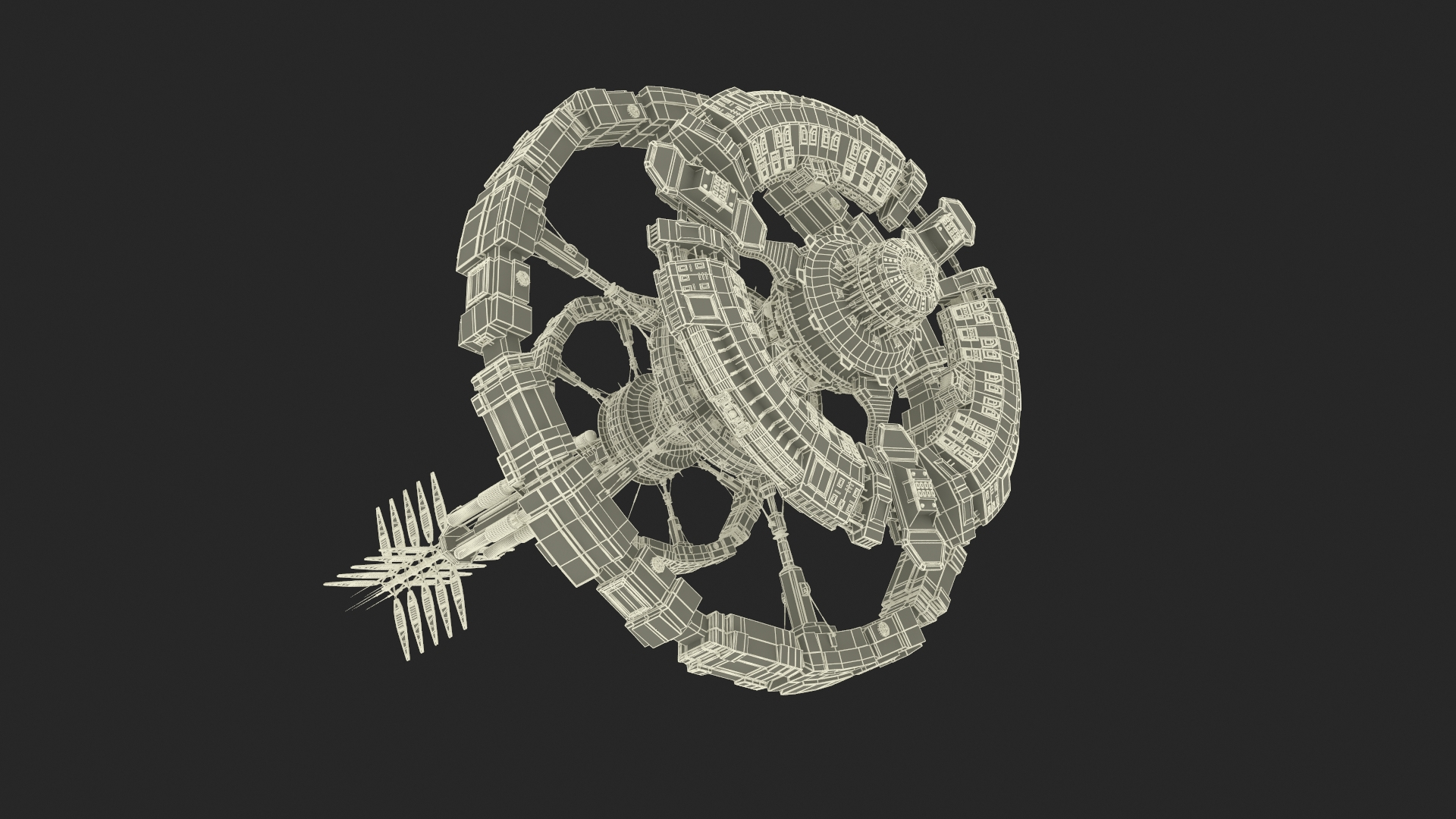 3D Sci-Fi Space Station Black - TurboSquid 2221534