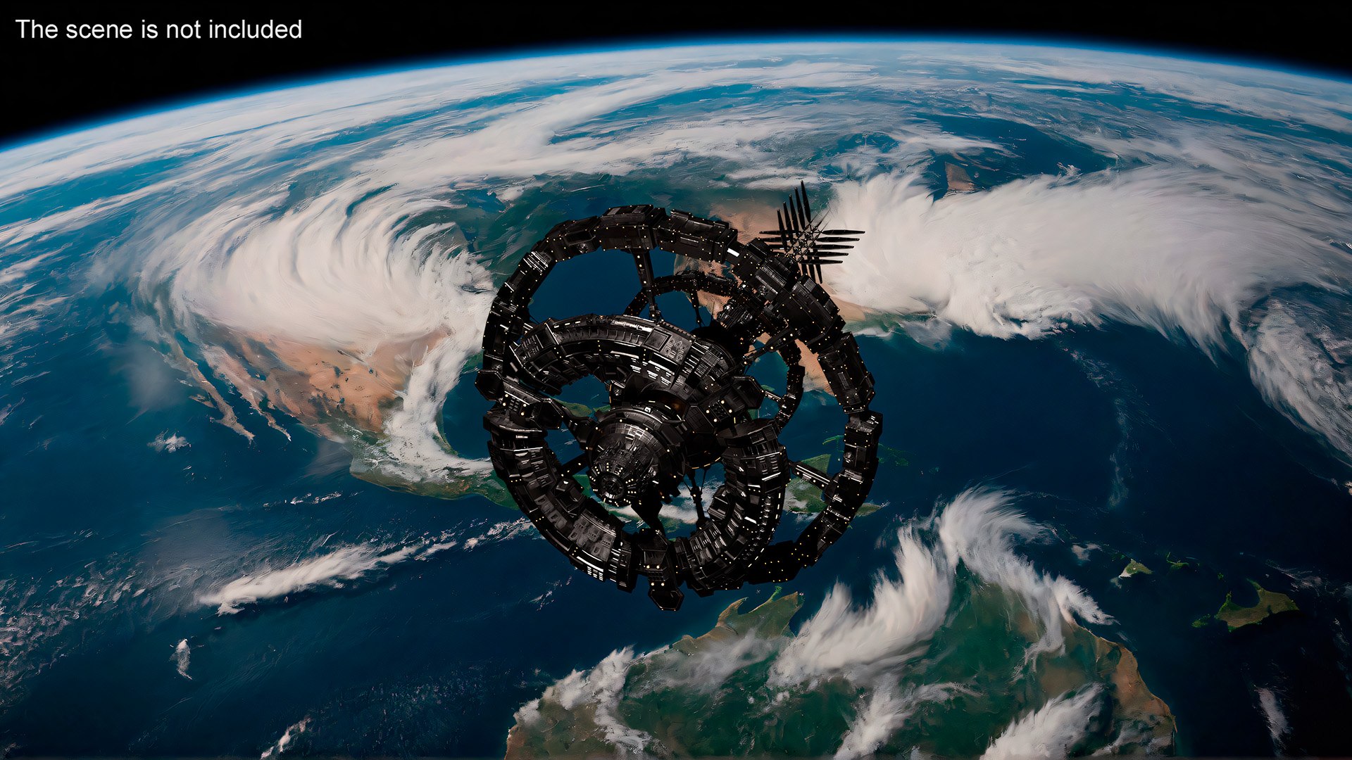 3D Sci-Fi Space Station Black - TurboSquid 2221534