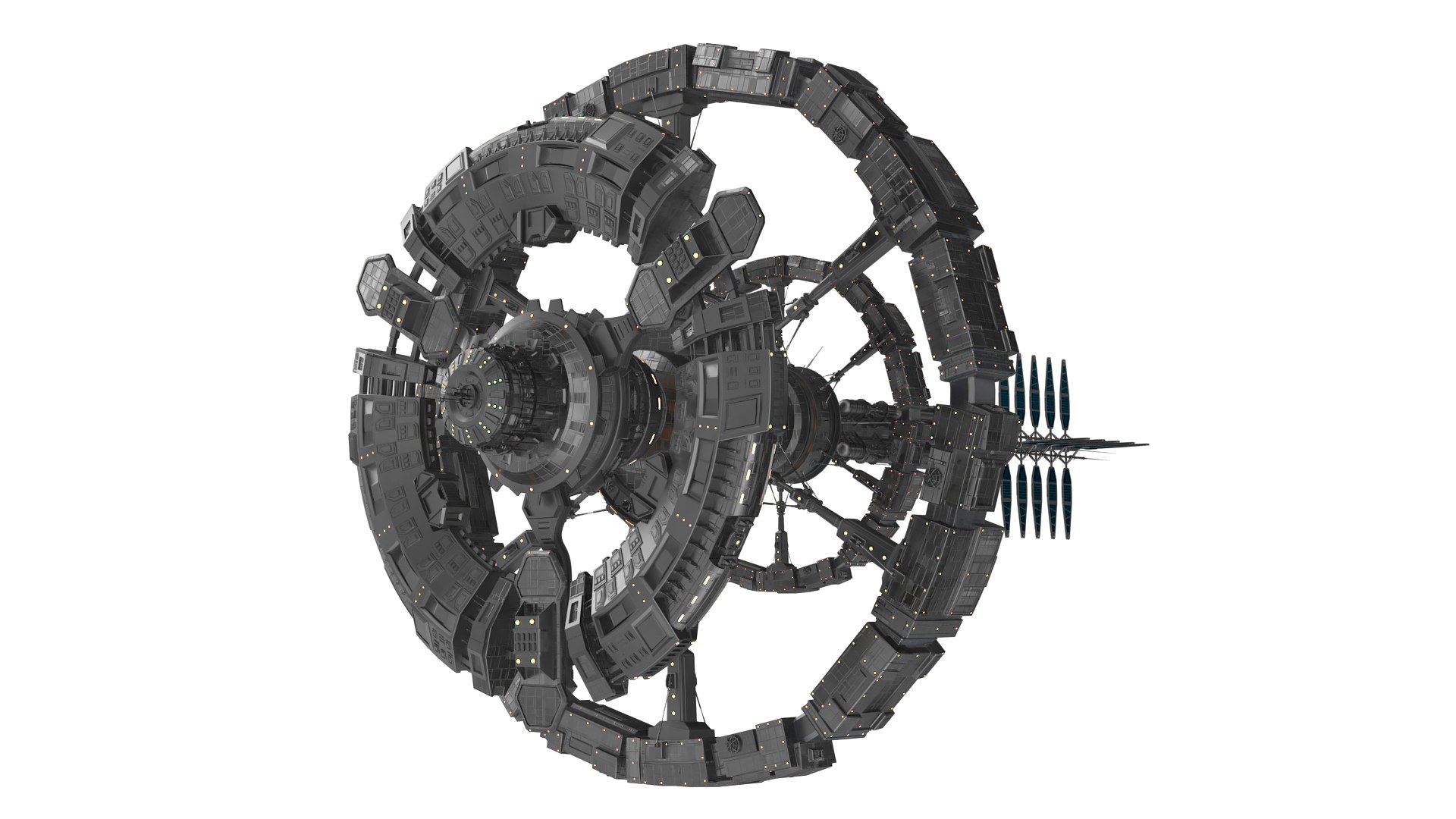 3D Sci-Fi Space Station Black - TurboSquid 2221534