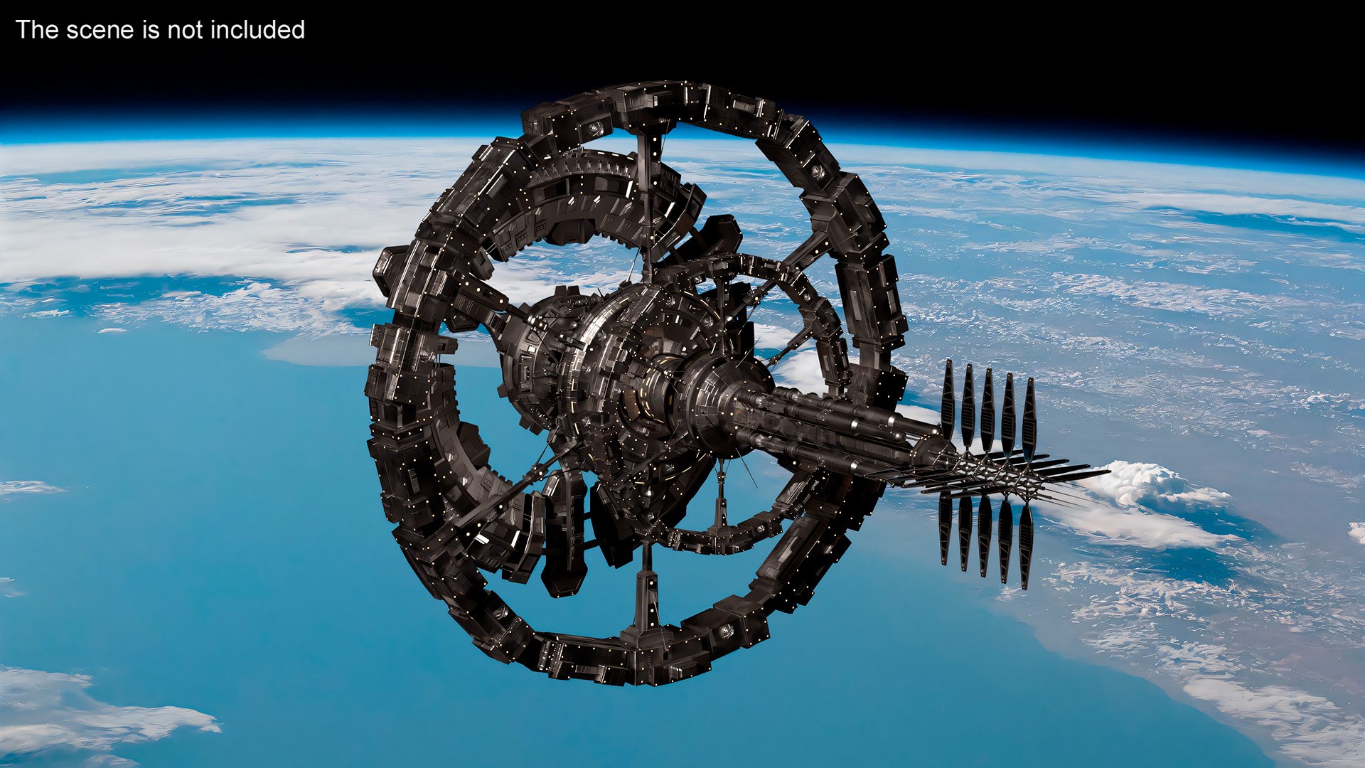 3D Sci-Fi Space Station Black - TurboSquid 2221534