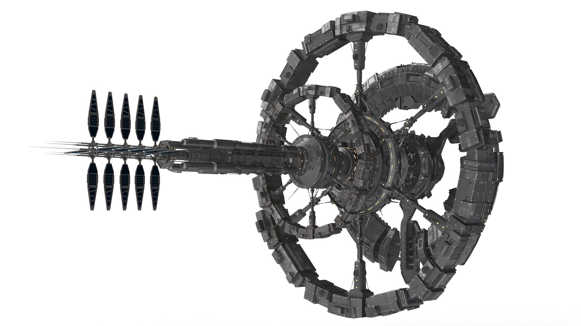 3D Sci-Fi Space Station Black - TurboSquid 2221534