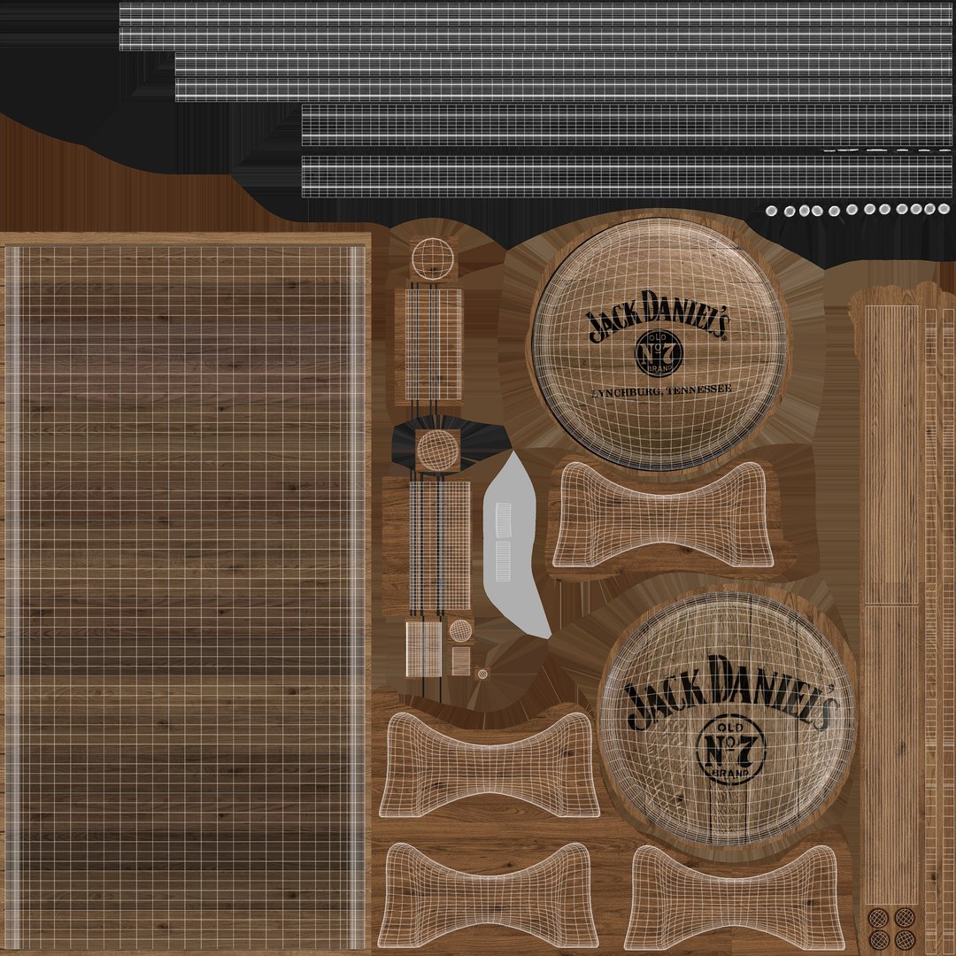 3D wooden whiskey model - TurboSquid 1699414