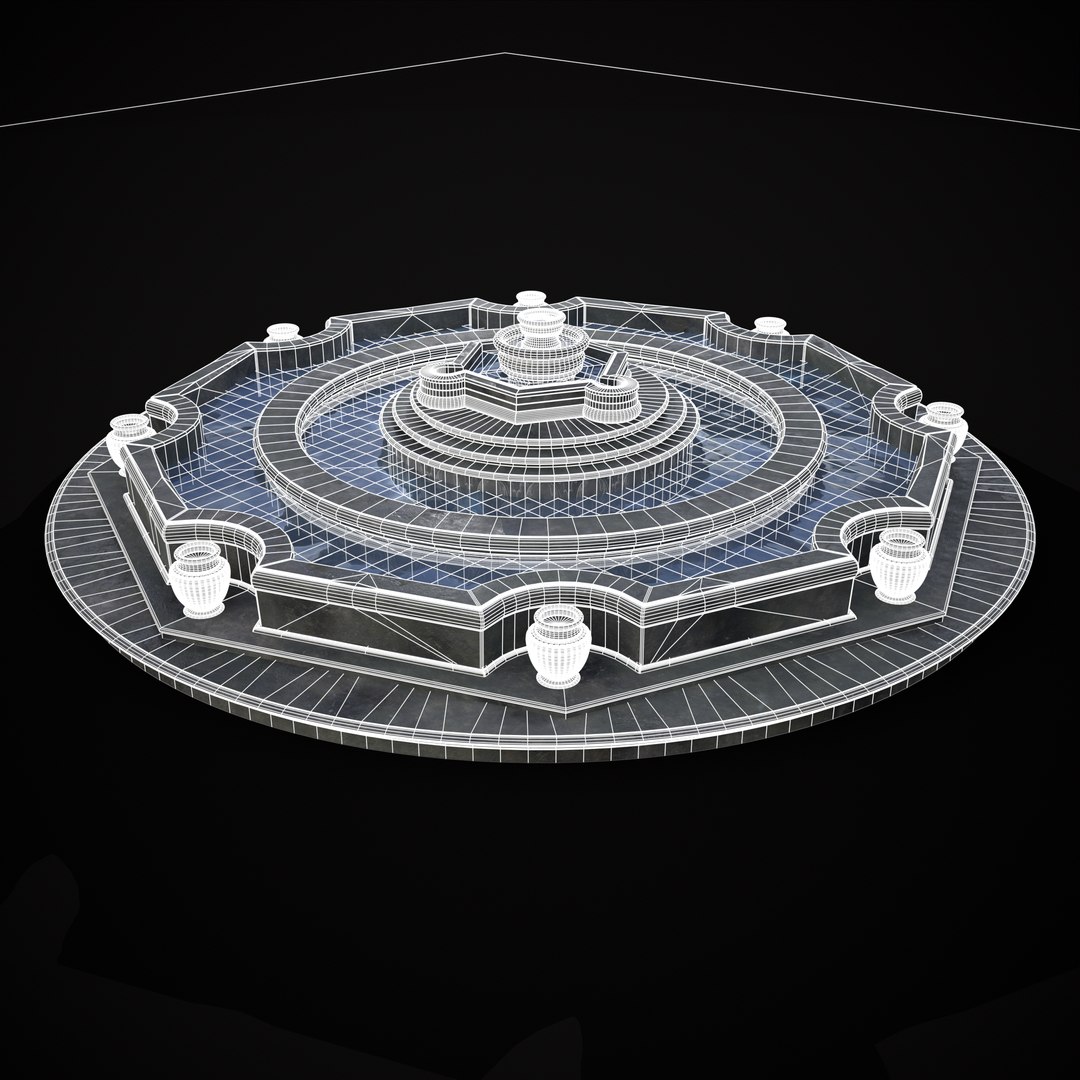 3D Octagon Water Fountain - TurboSquid 2059488