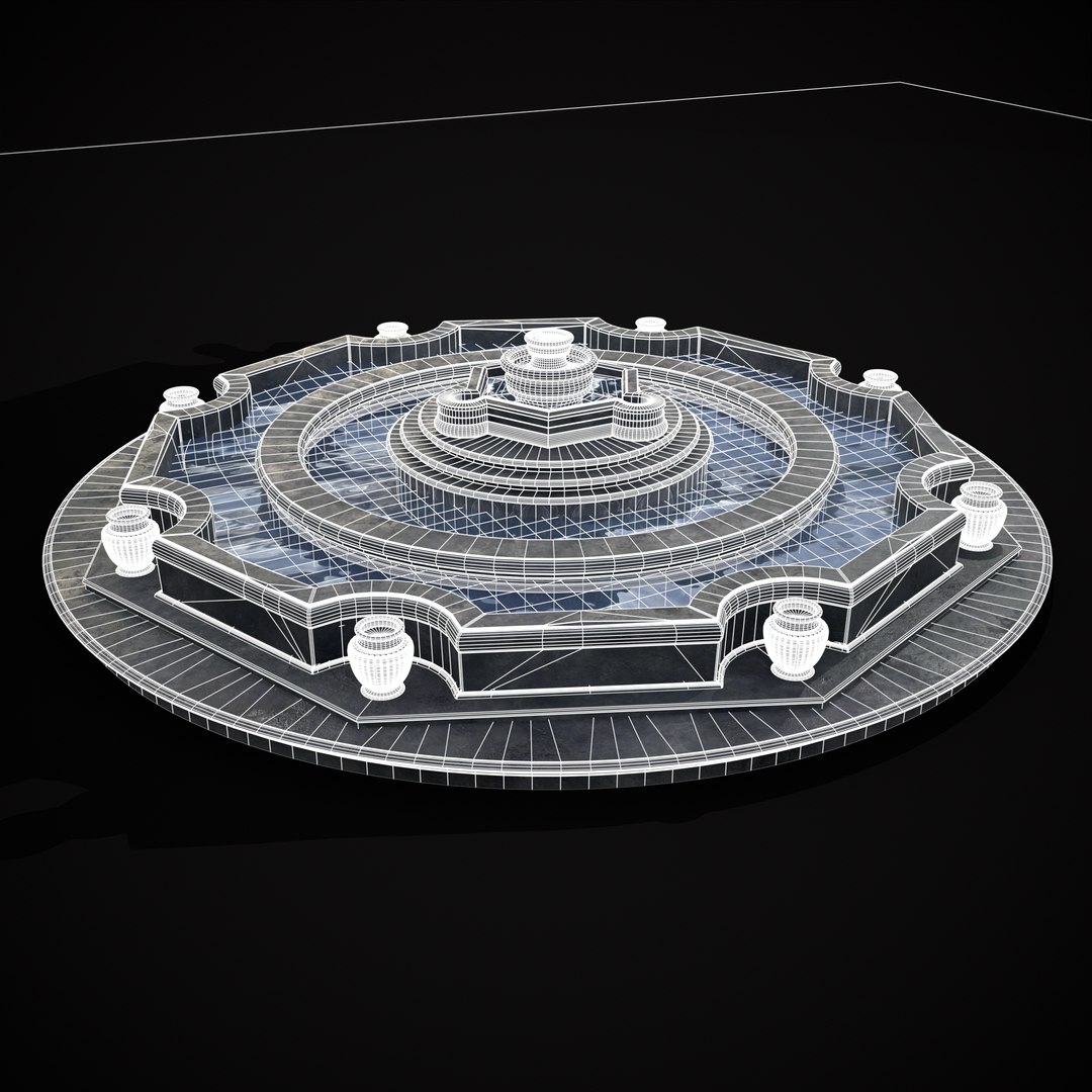 3D Octagon Water Fountain - TurboSquid 2059488