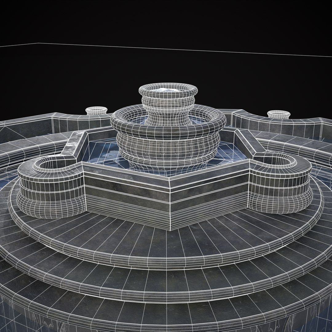 3D Octagon Water Fountain - TurboSquid 2059488