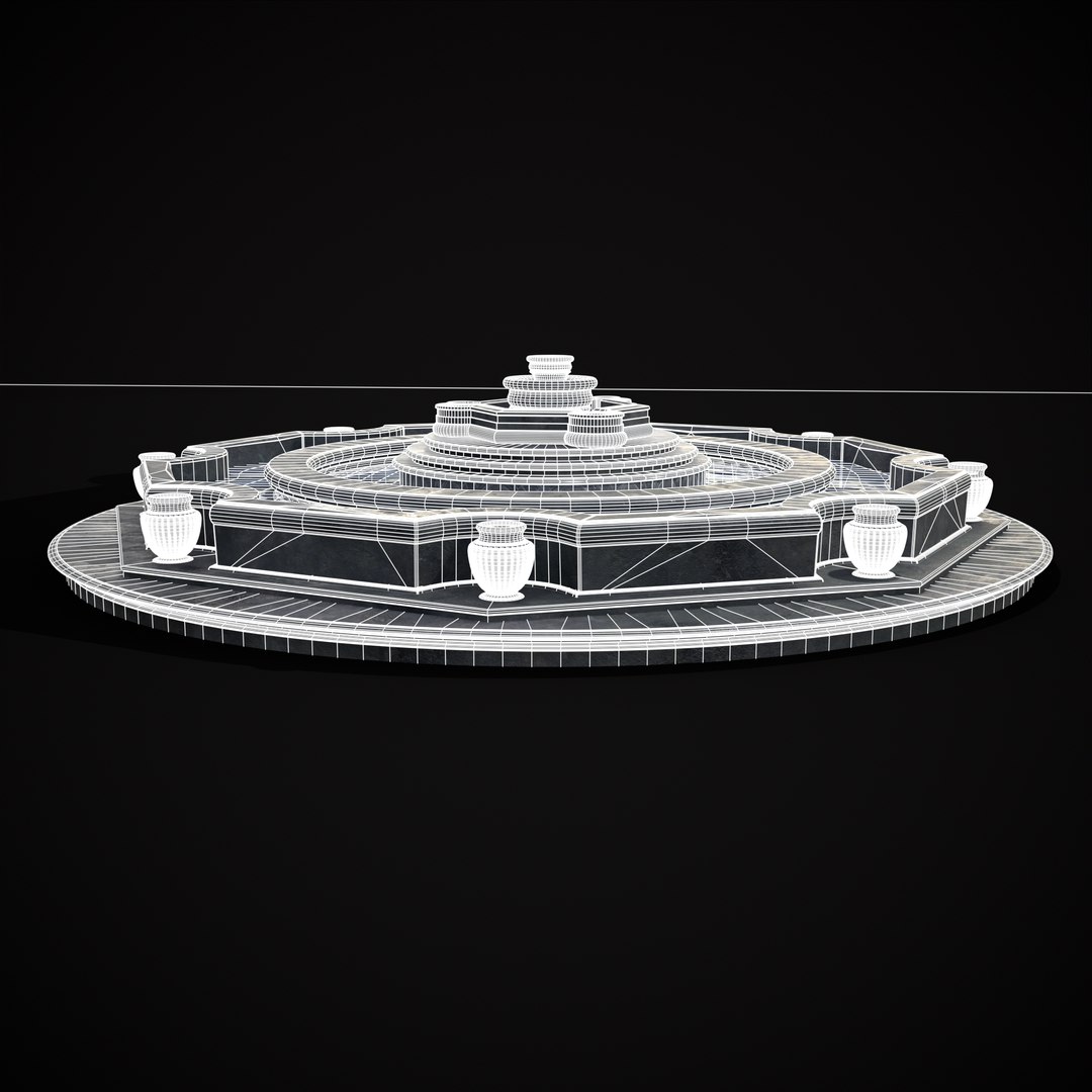 3D Octagon Water Fountain - TurboSquid 2059488