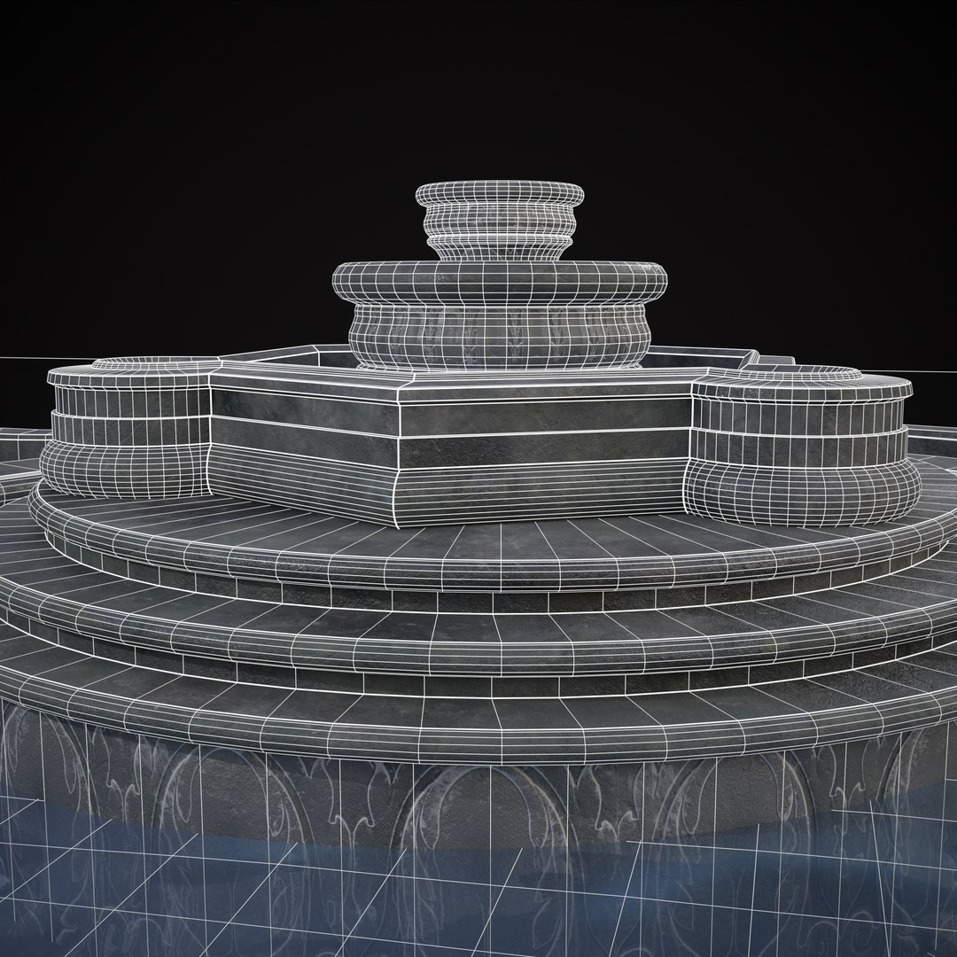 3D Octagon Water Fountain - TurboSquid 2059488