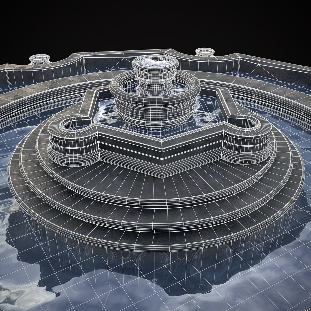 3D Octagon Water Fountain - TurboSquid 2059488