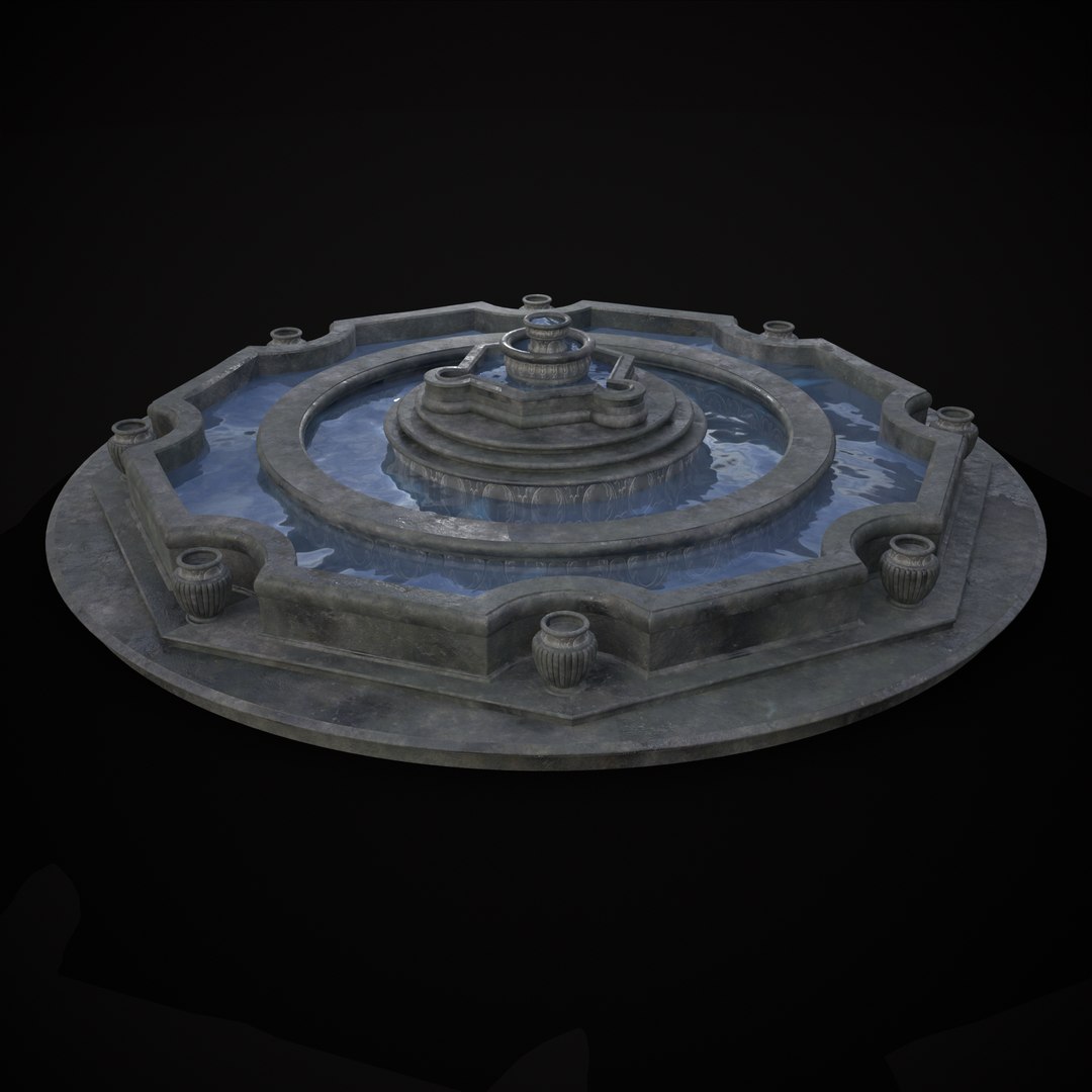 3D Octagon Water Fountain - TurboSquid 2059488
