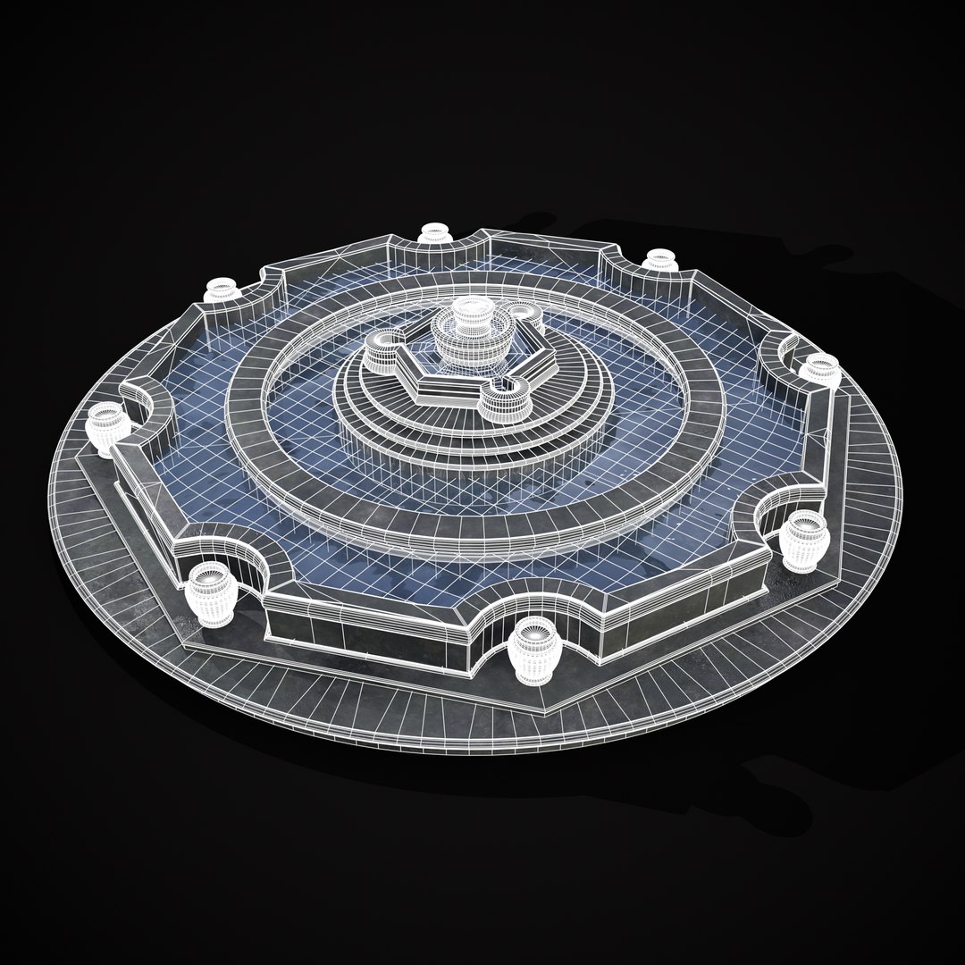 3D Octagon Water Fountain - TurboSquid 2059488