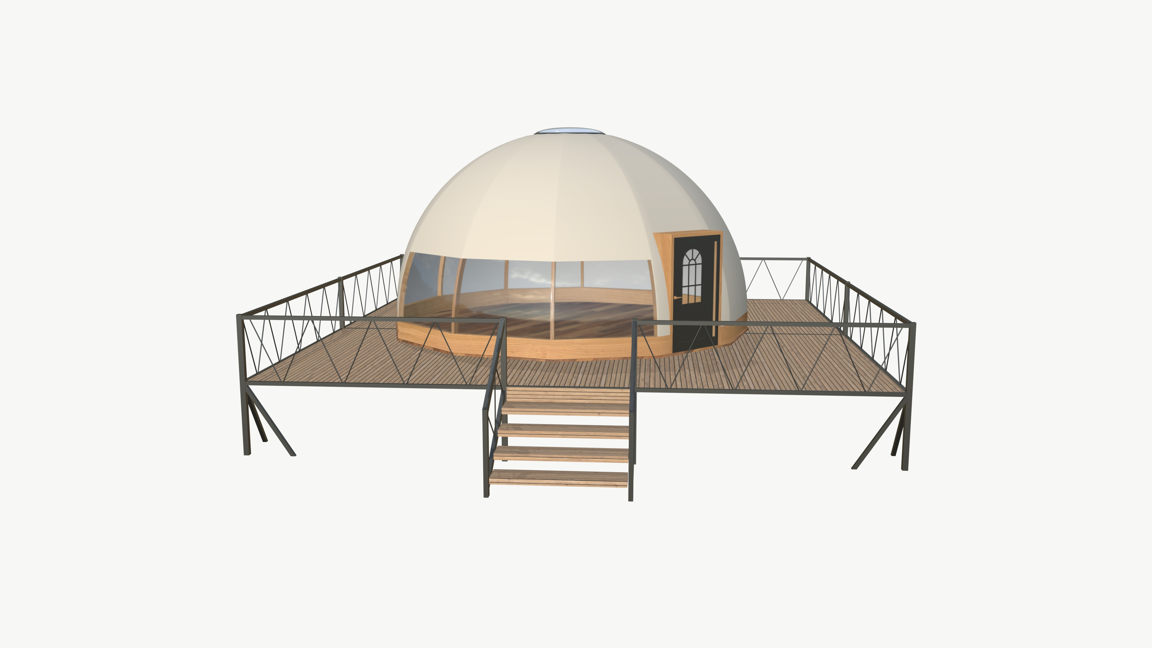 modelo 3d Glamping con estructura de cúpula - TurboSquid 2122670