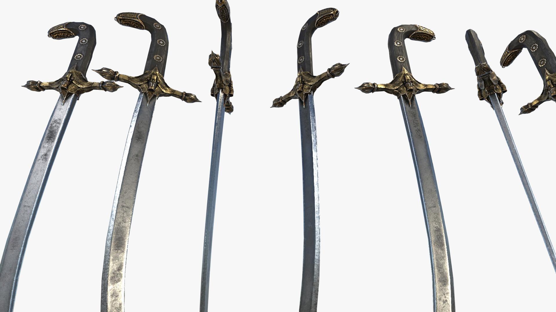 Fantasy Sword RPG Persian Shamshir Kilij Talwar Pulwar Nimcha Pusat ...