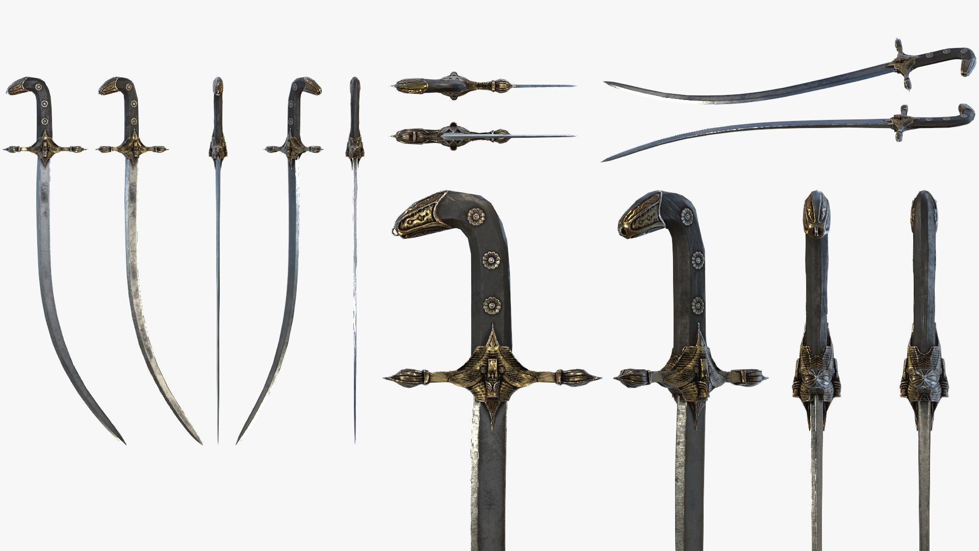 Fantasy Sword RPG Persian Shamshir Kilij Talwar Pulwar Nimcha Pusat ...