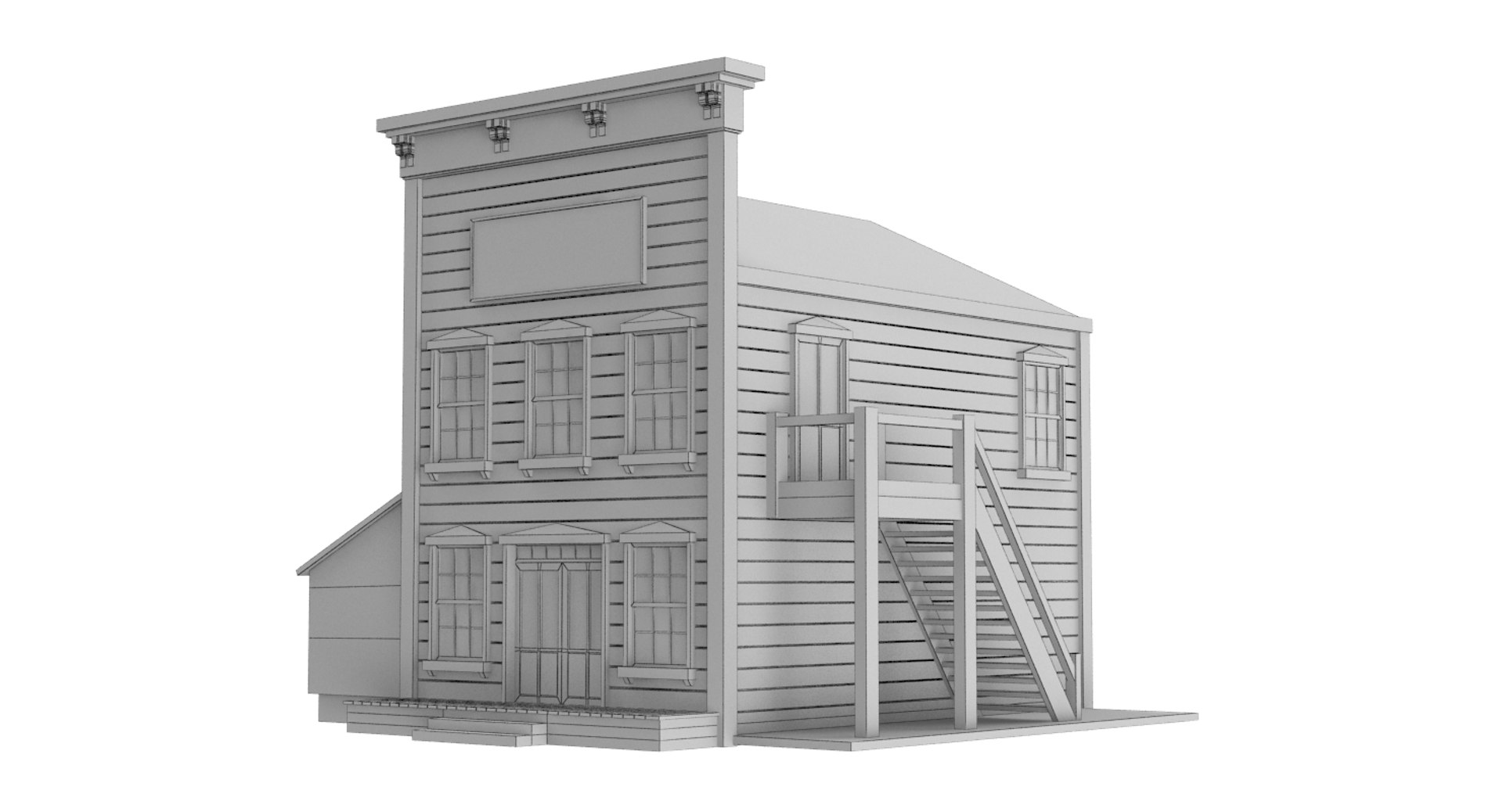 3D Western Building Model - TurboSquid 1383345