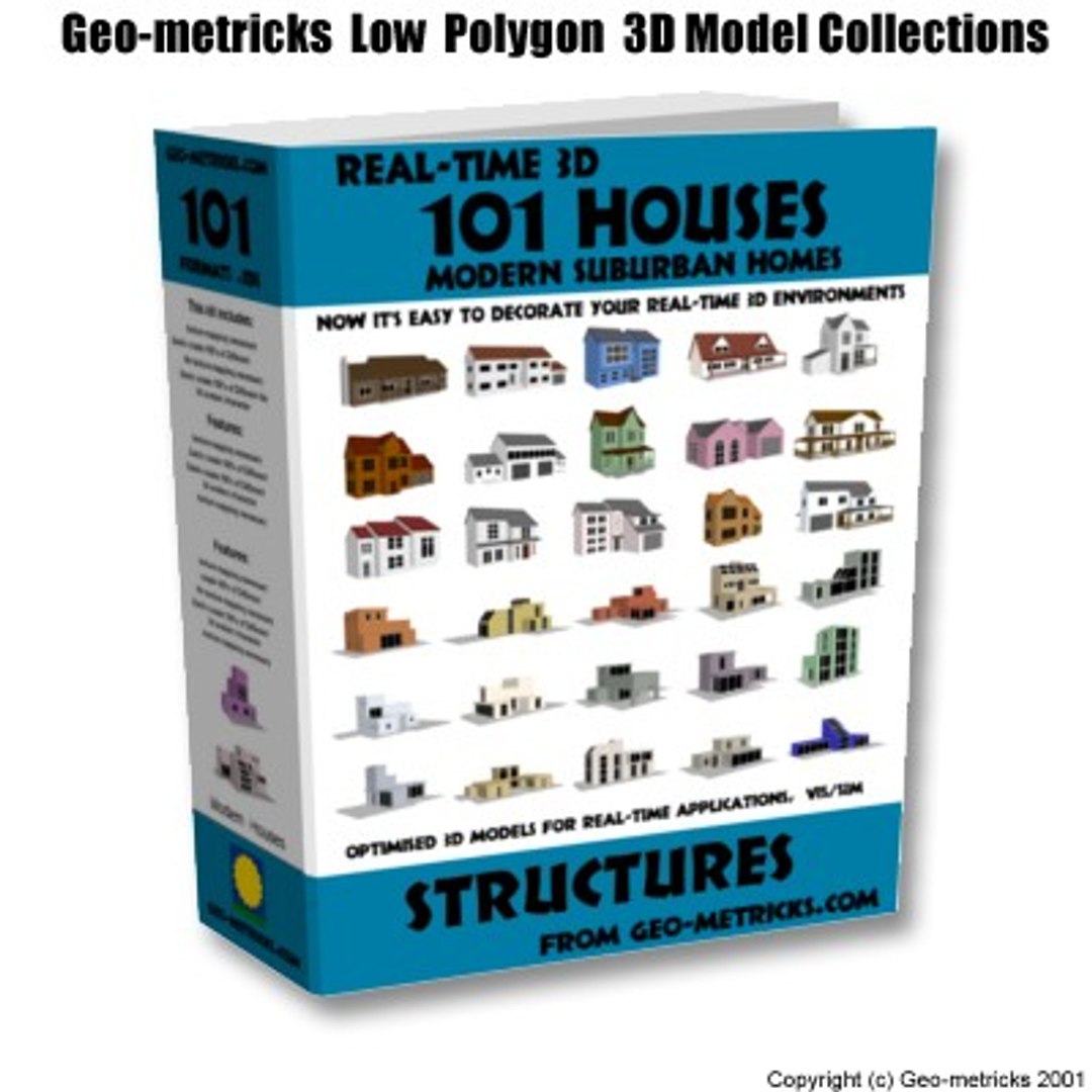 Houses Polygons Structure 3d Model