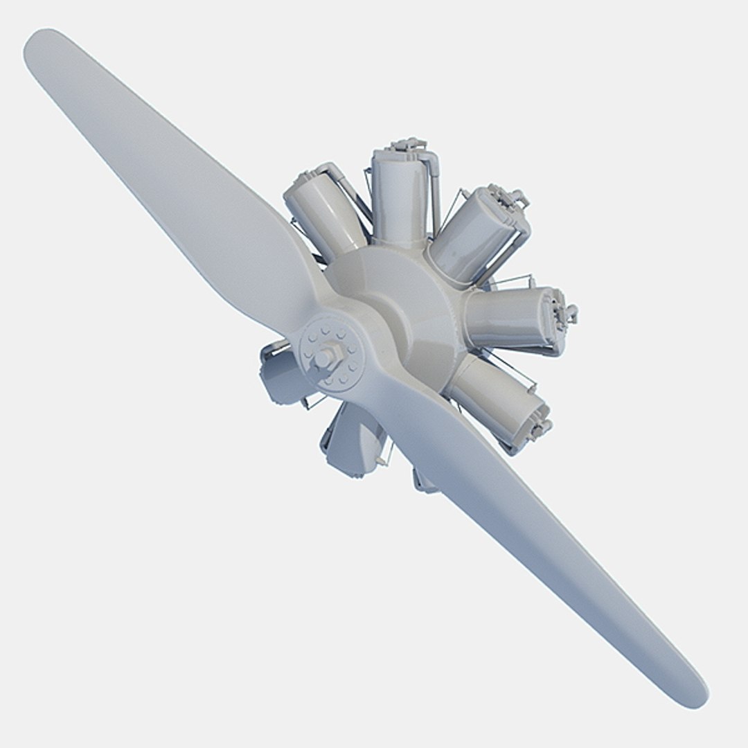Fokker Engine Dr1 3d Model