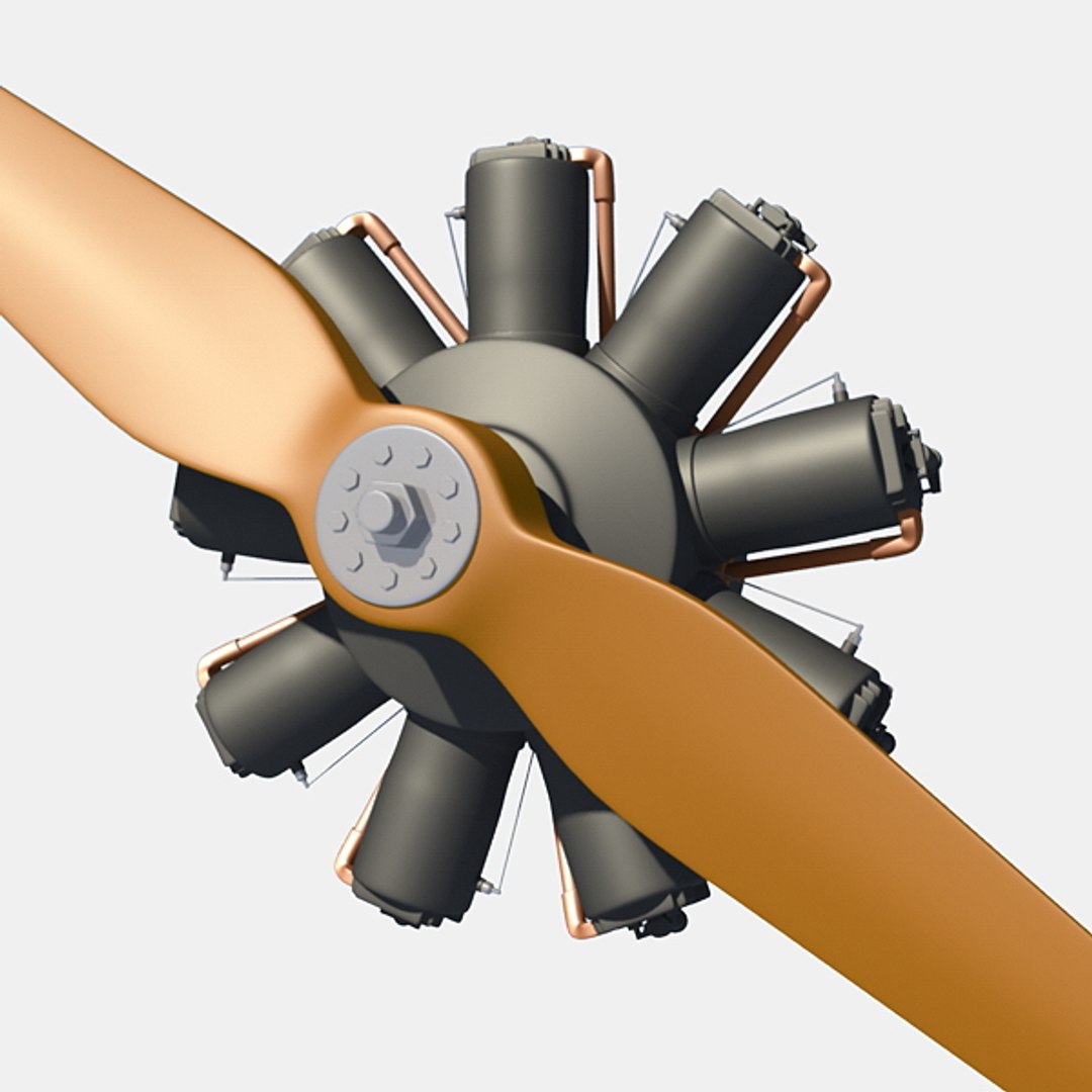 Fokker Engine Dr1 3d Model