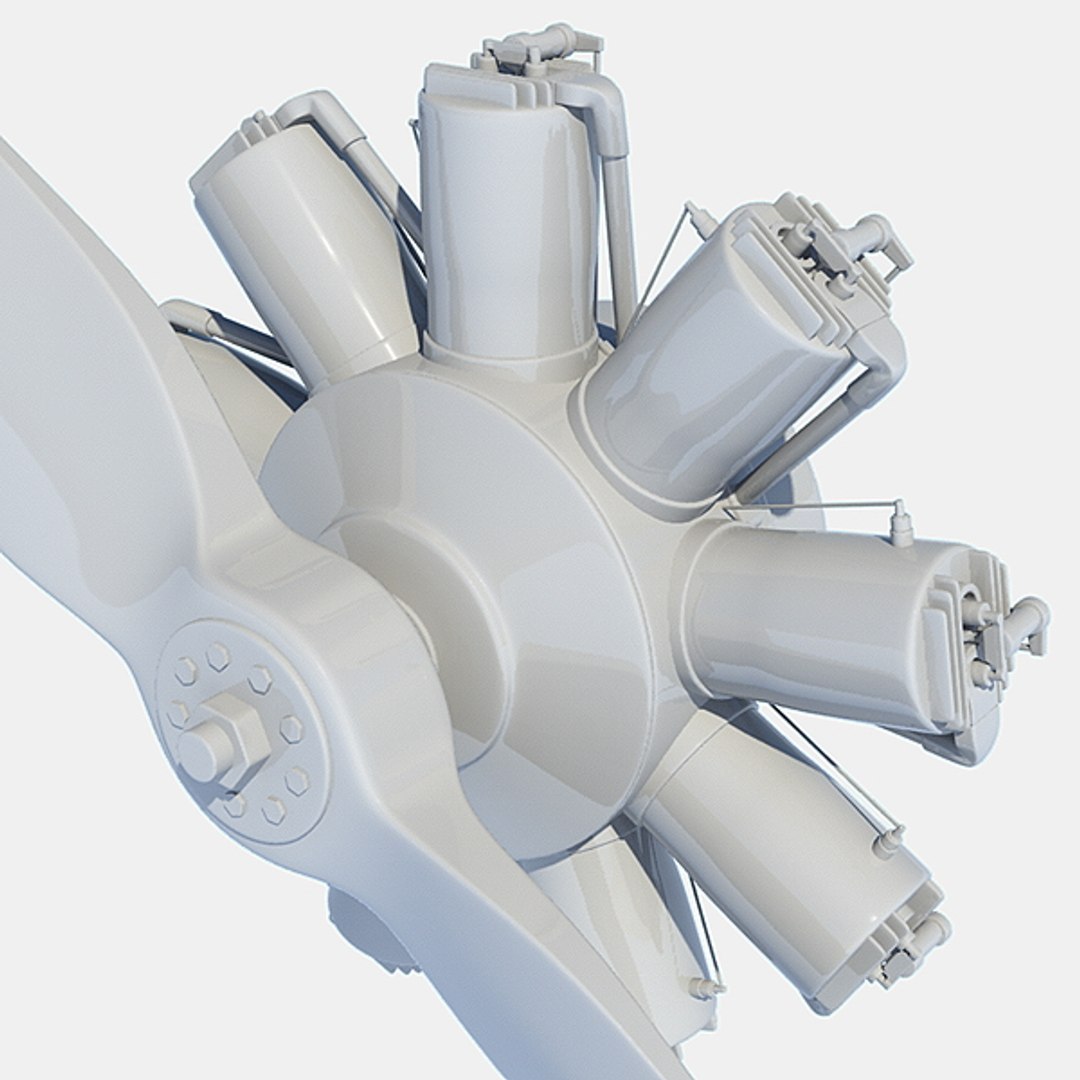 Fokker Engine Dr1 3d Model
