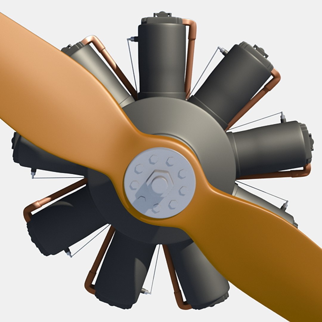 Fokker Engine Dr1 3d Model
